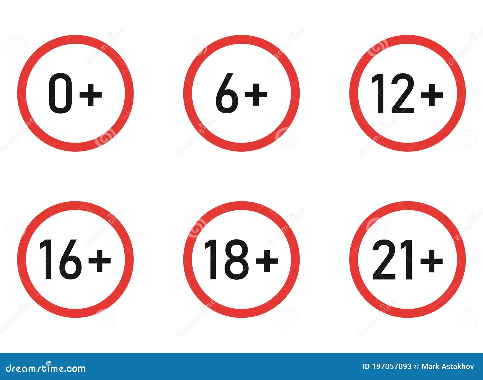 Age Restriction Icon Vector Set. Flat Censored Symbol Stock Vector ...
