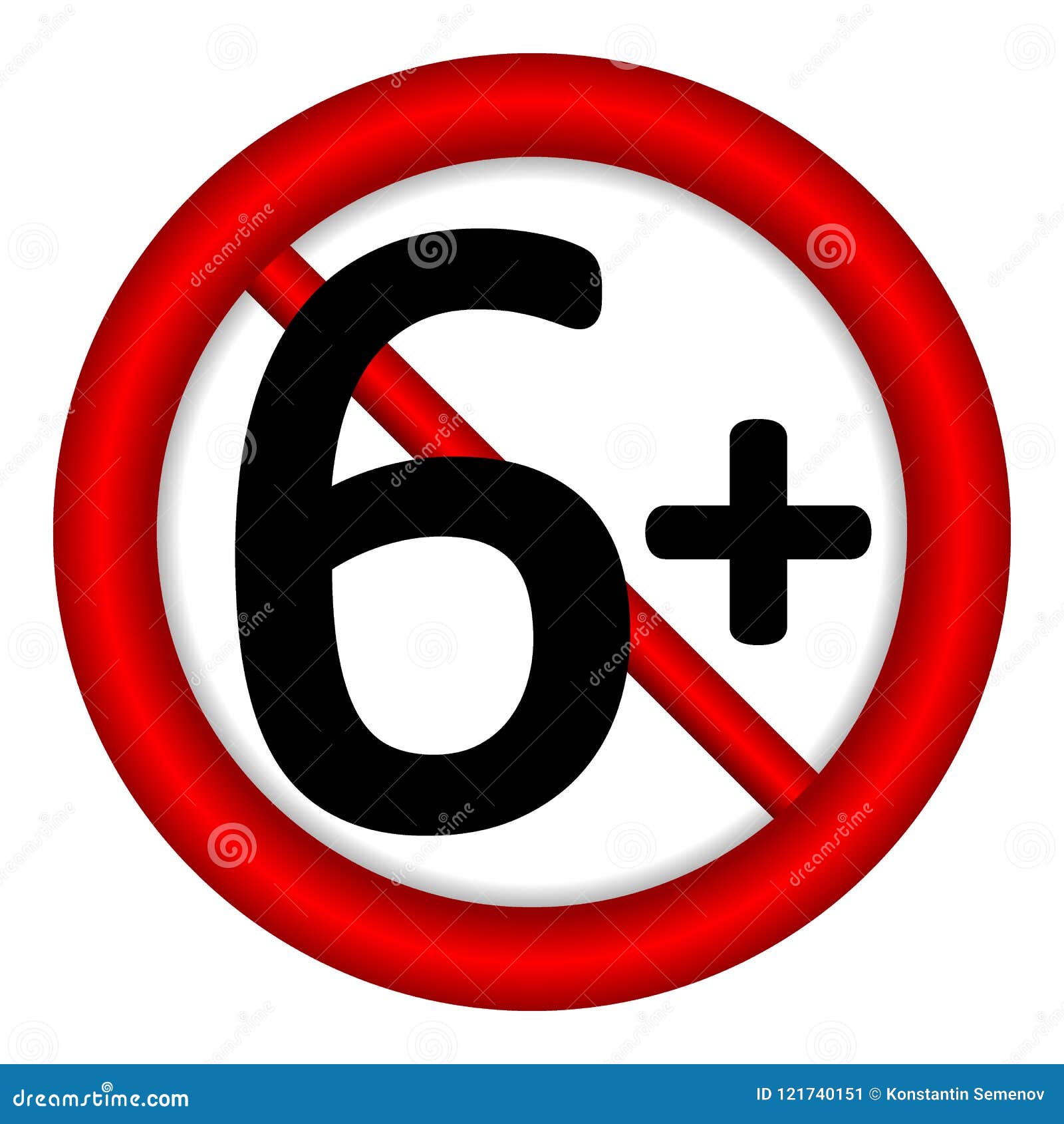 6 age restriction sign. stock illustration. Illustration of symbol ...