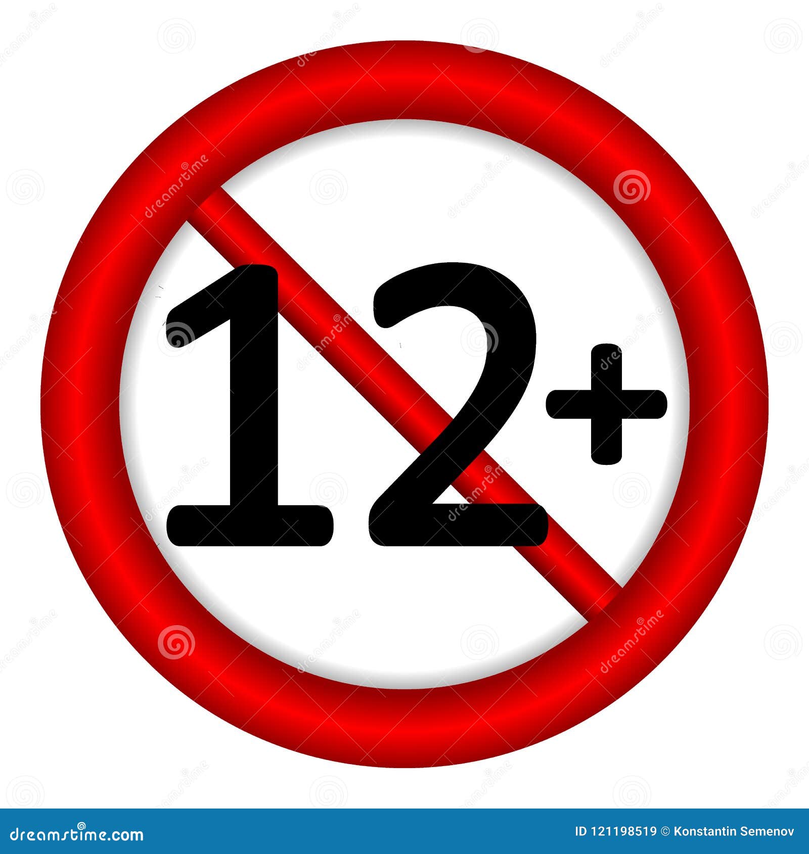 12 age restriction sign. stock illustration. Illustration of limit ...