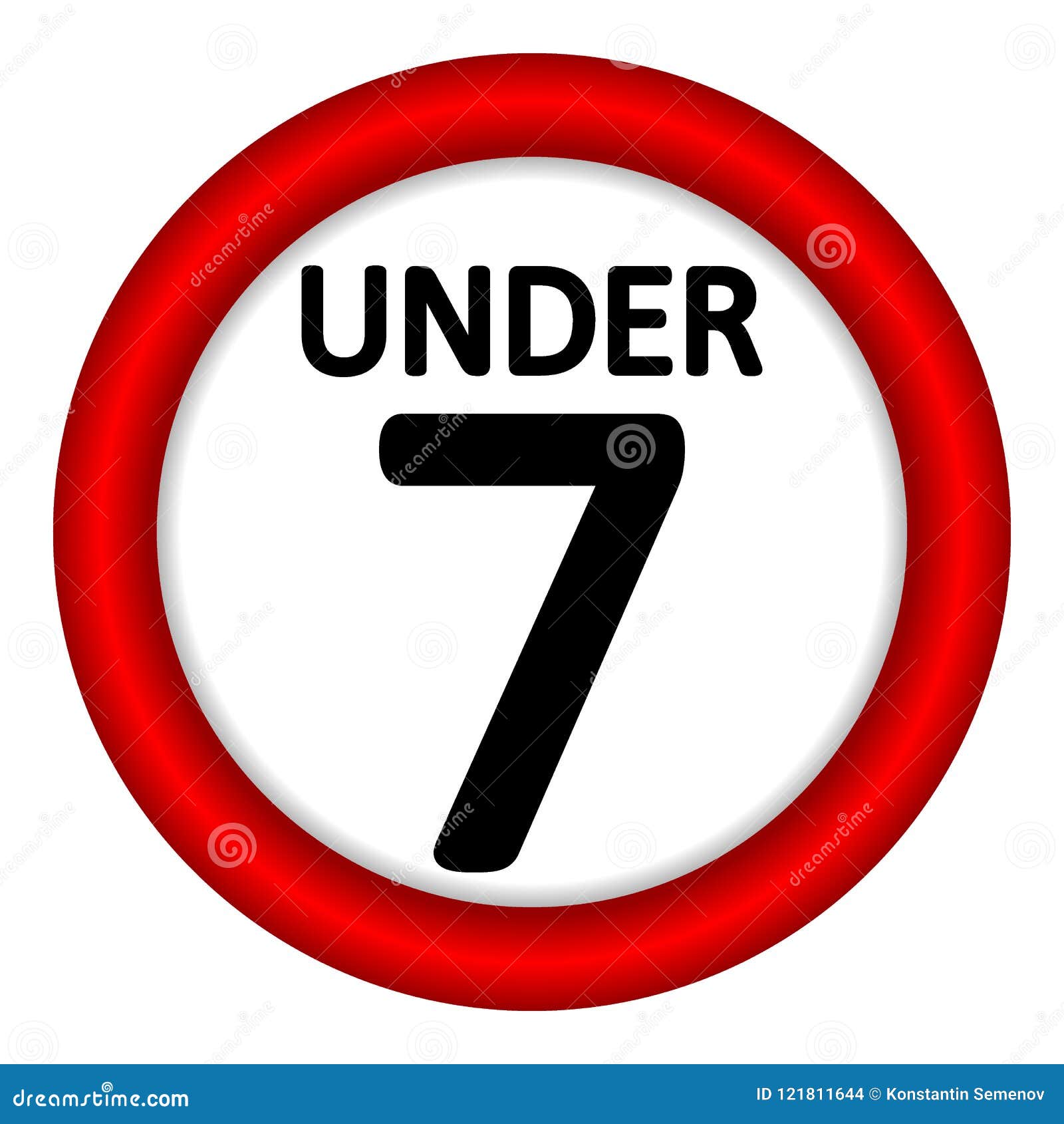 7 age restriction sign. stock illustration. Illustration of graphic ...