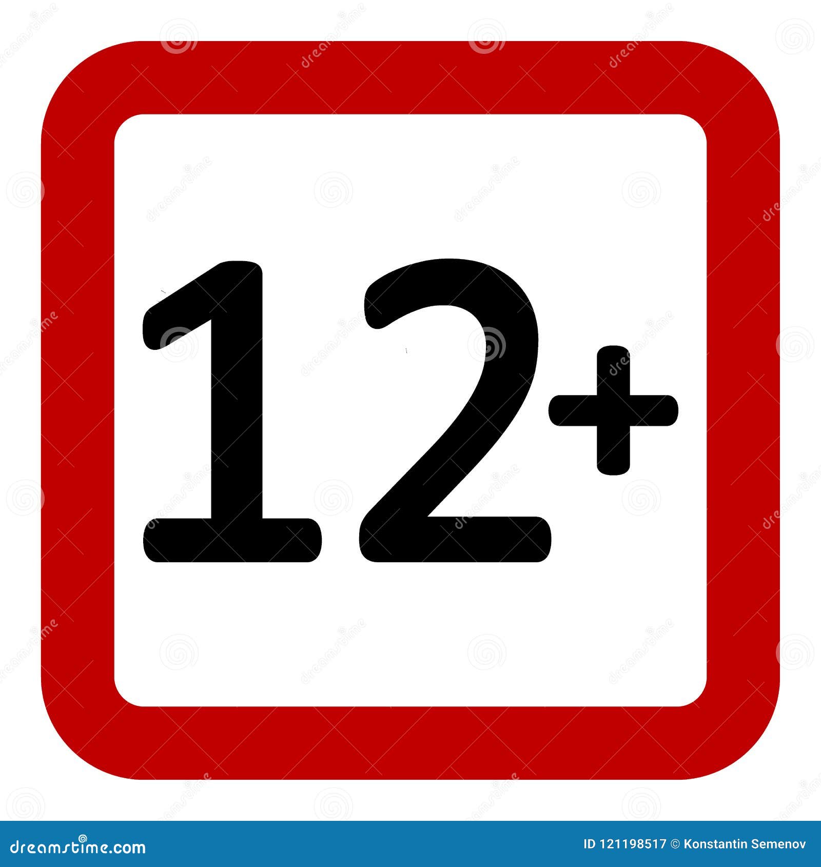 12 age restriction sign. stock illustration. Illustration of sign ...