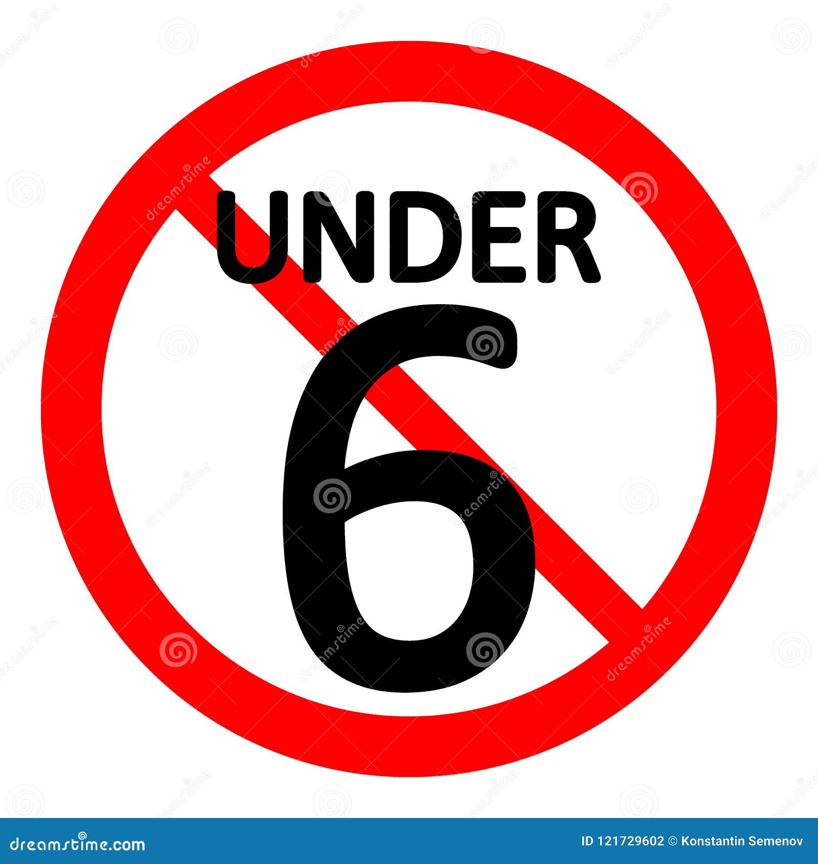6 age restriction sign. stock illustration. Illustration of prohibition ...