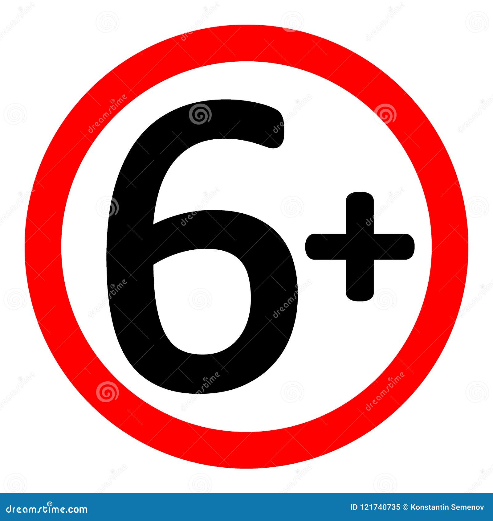 6 age restriction sign. stock illustration. Illustration of underage ...