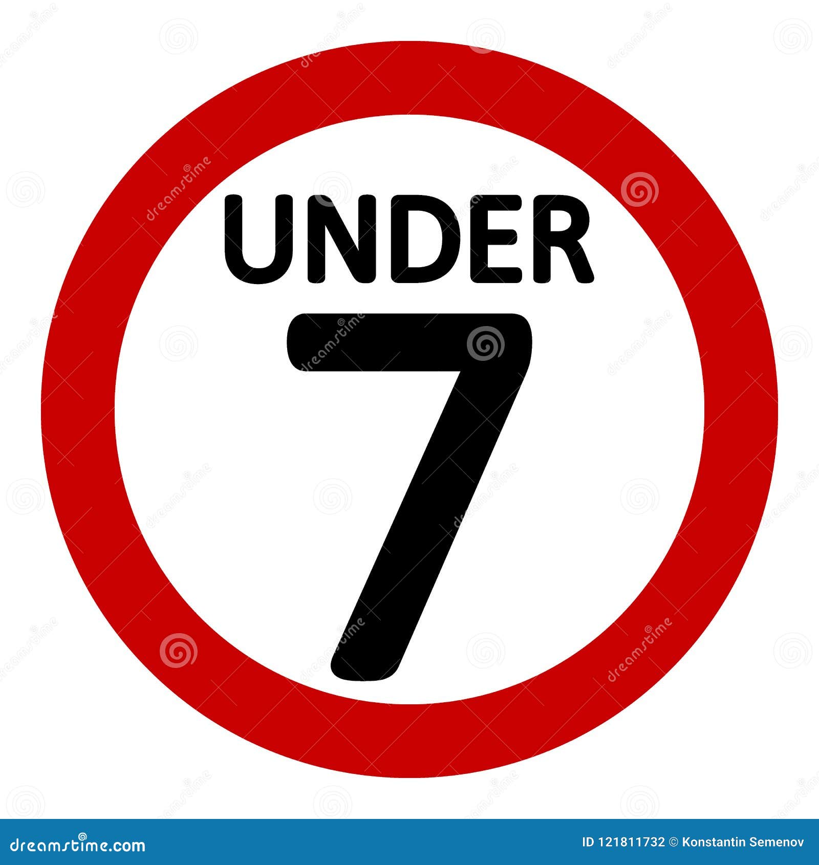 7 age restriction sign. stock illustration. Illustration of parental ...