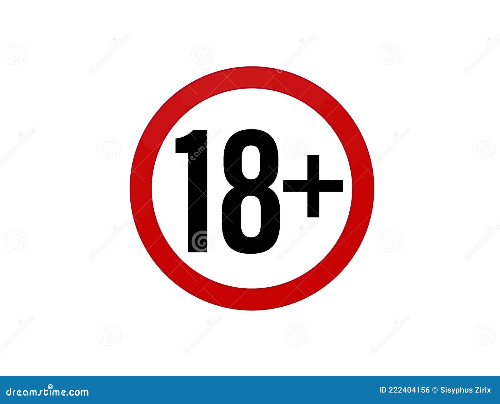 18+ Age Restriction Sign, Illustration Image Stock Illustration ...