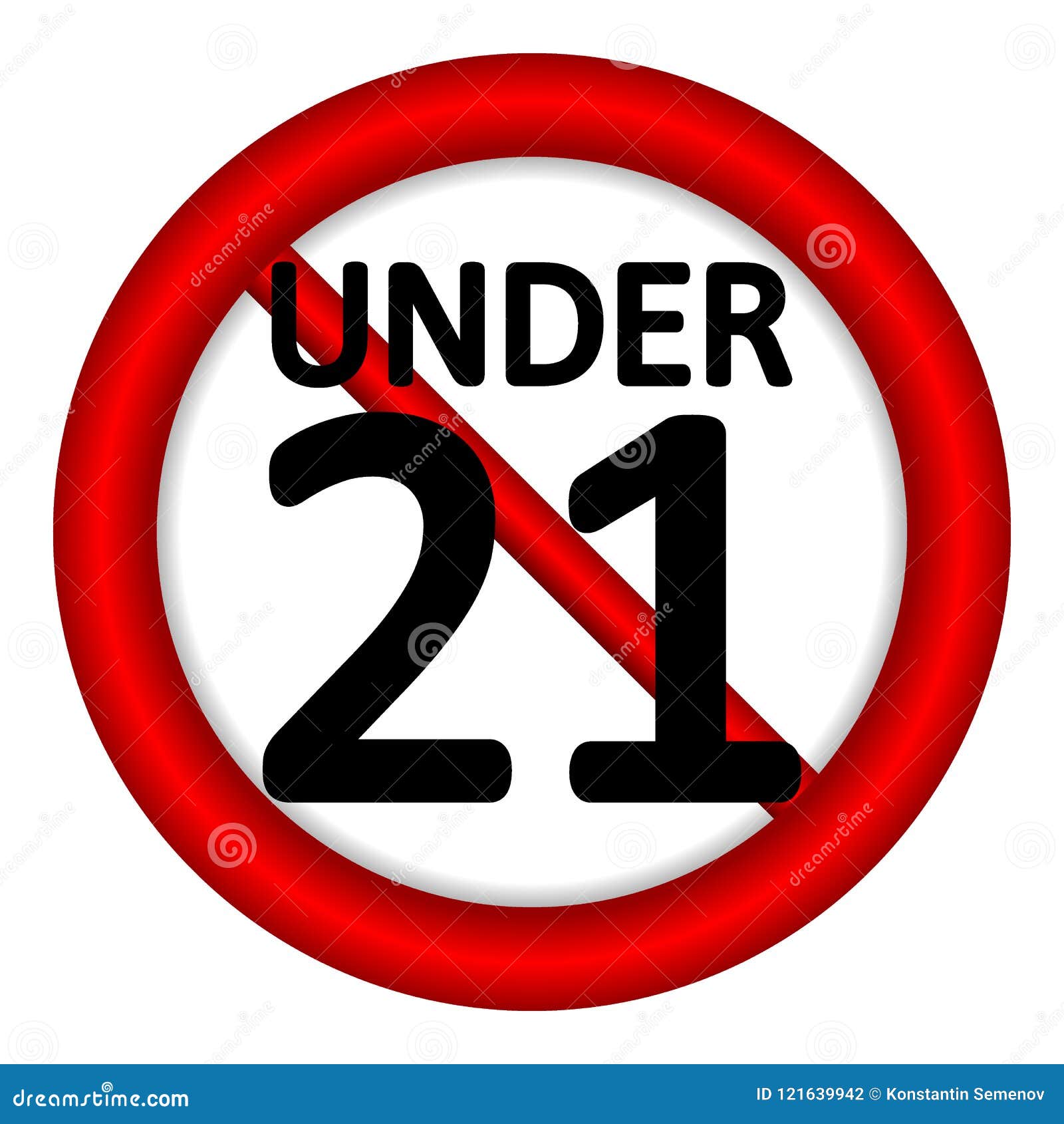 21 age restriction sign. stock illustration. Illustration of round ...