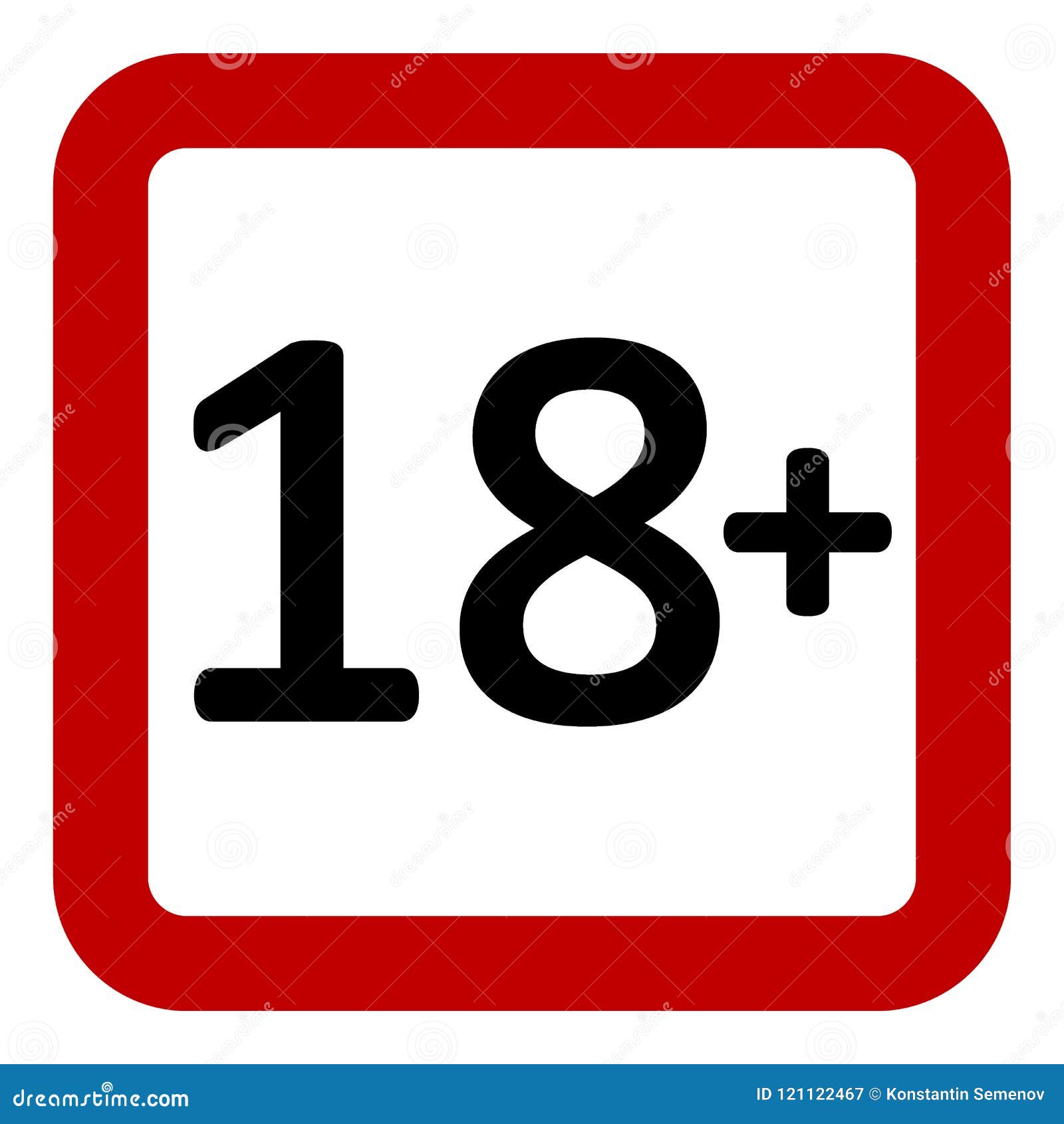 18 age restriction sign. stock illustration. Illustration of graphical ...