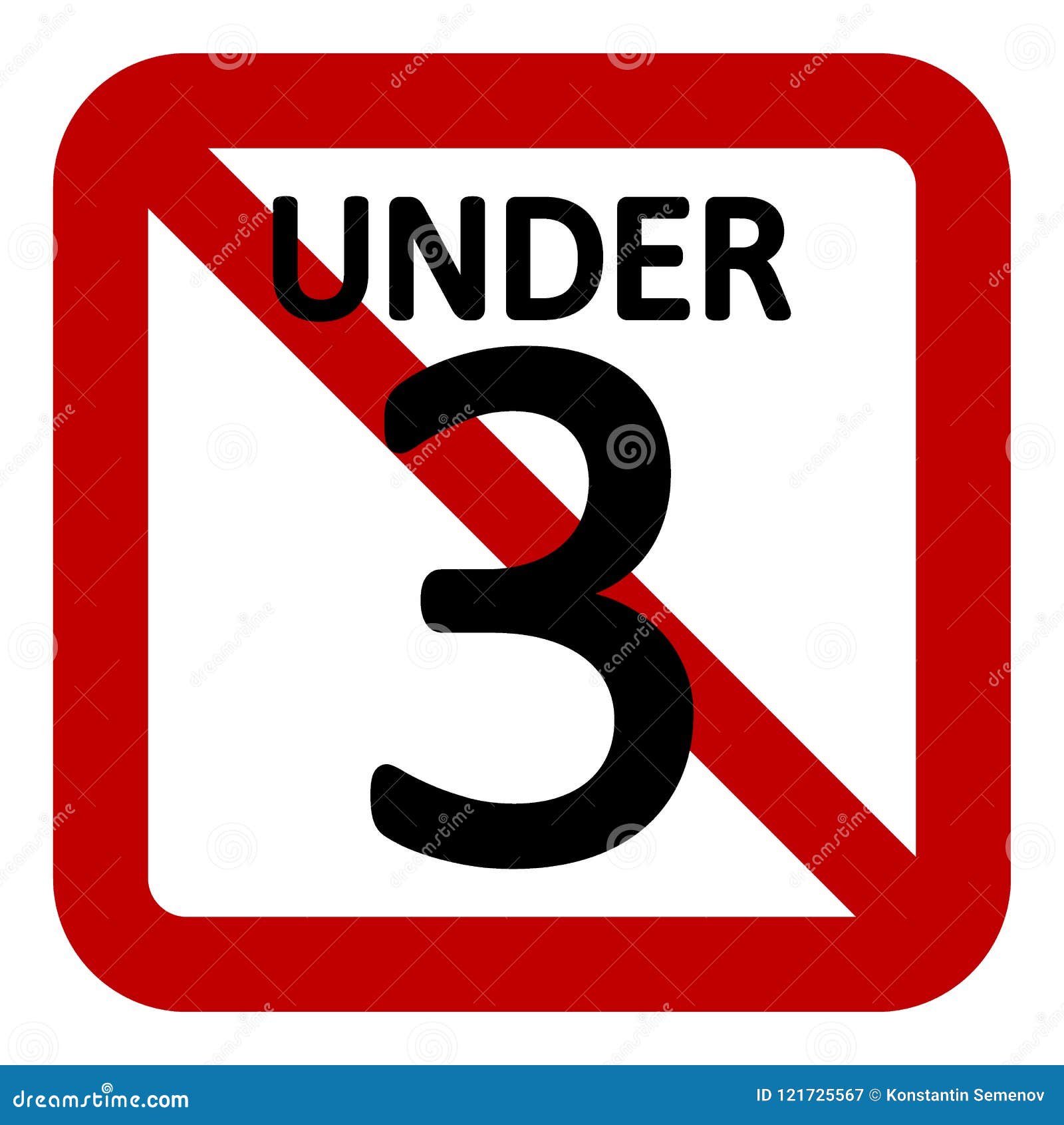 3 age restriction sign. stock illustration. Illustration of censor ...