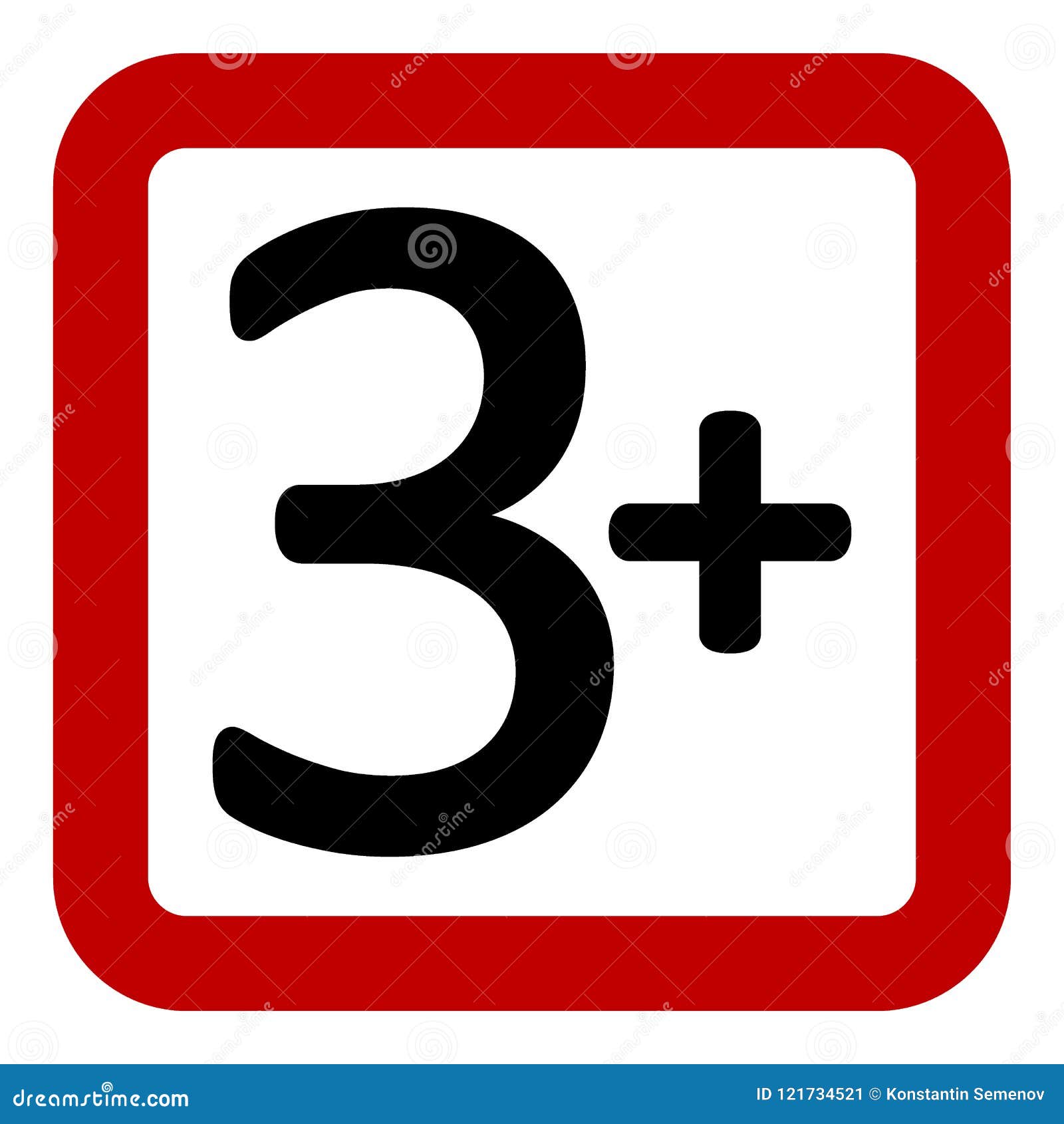 3 age restriction sign. stock illustration. Illustration of graphic ...