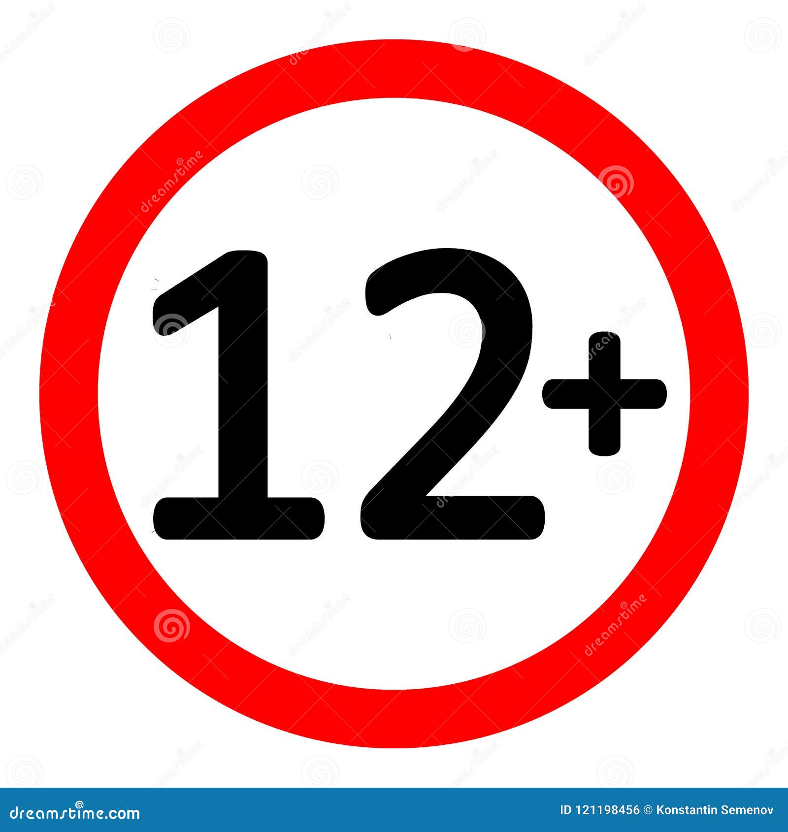12 age restriction sign. stock illustration. Illustration of graphical ...
