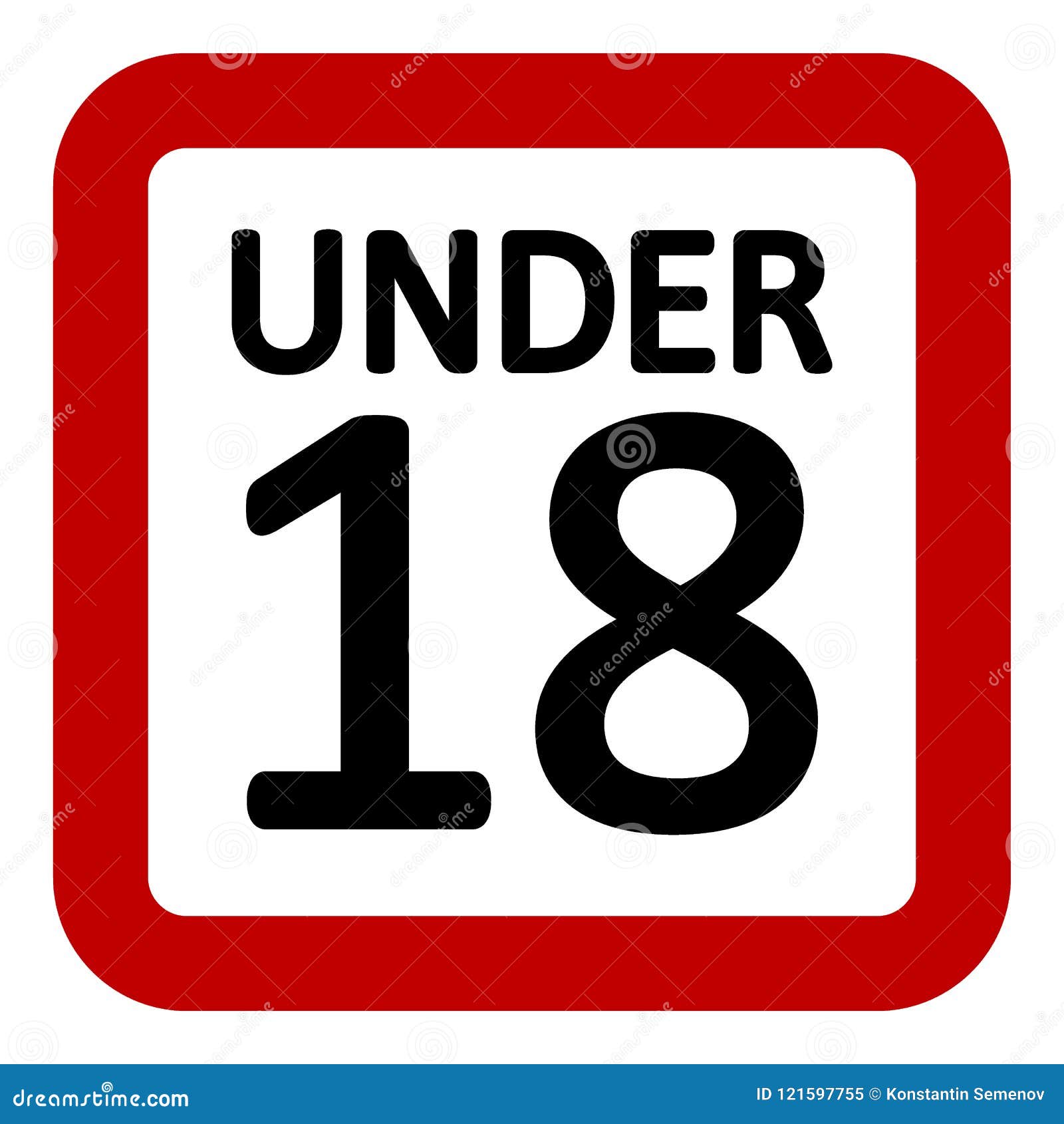 18 age restriction sign. stock illustration. Illustration of alert ...