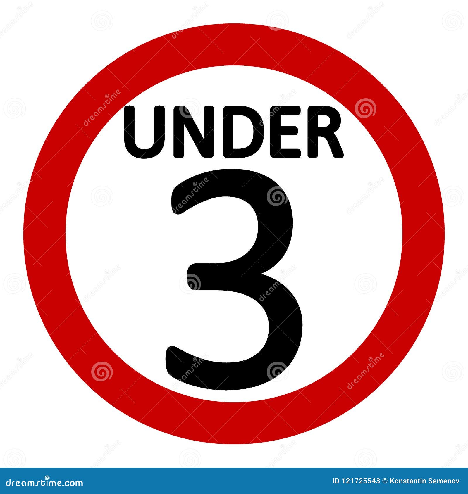 3 age restriction sign. stock illustration. Illustration of underage ...