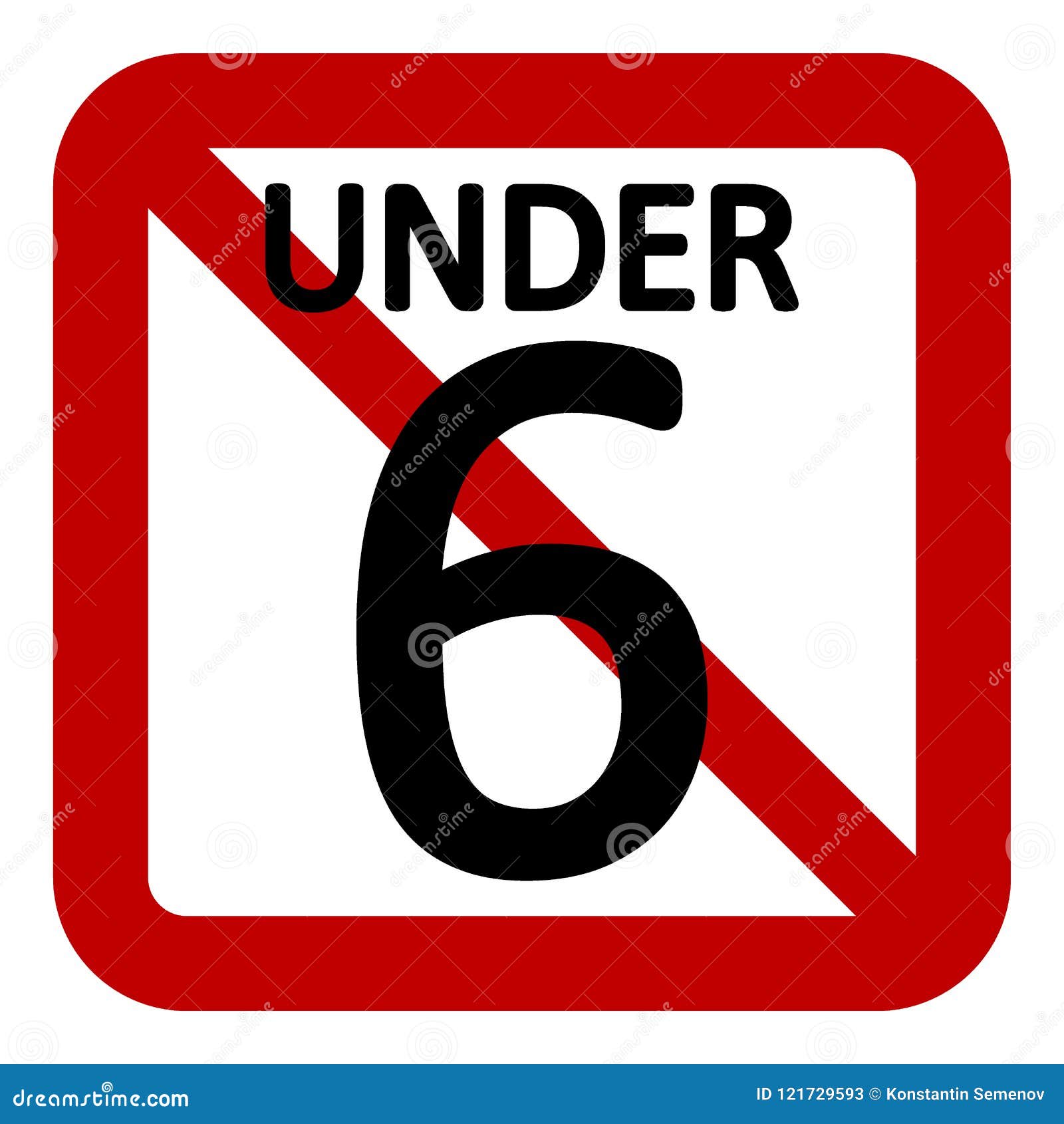 6 age restriction sign. stock illustration. Illustration of restricted ...