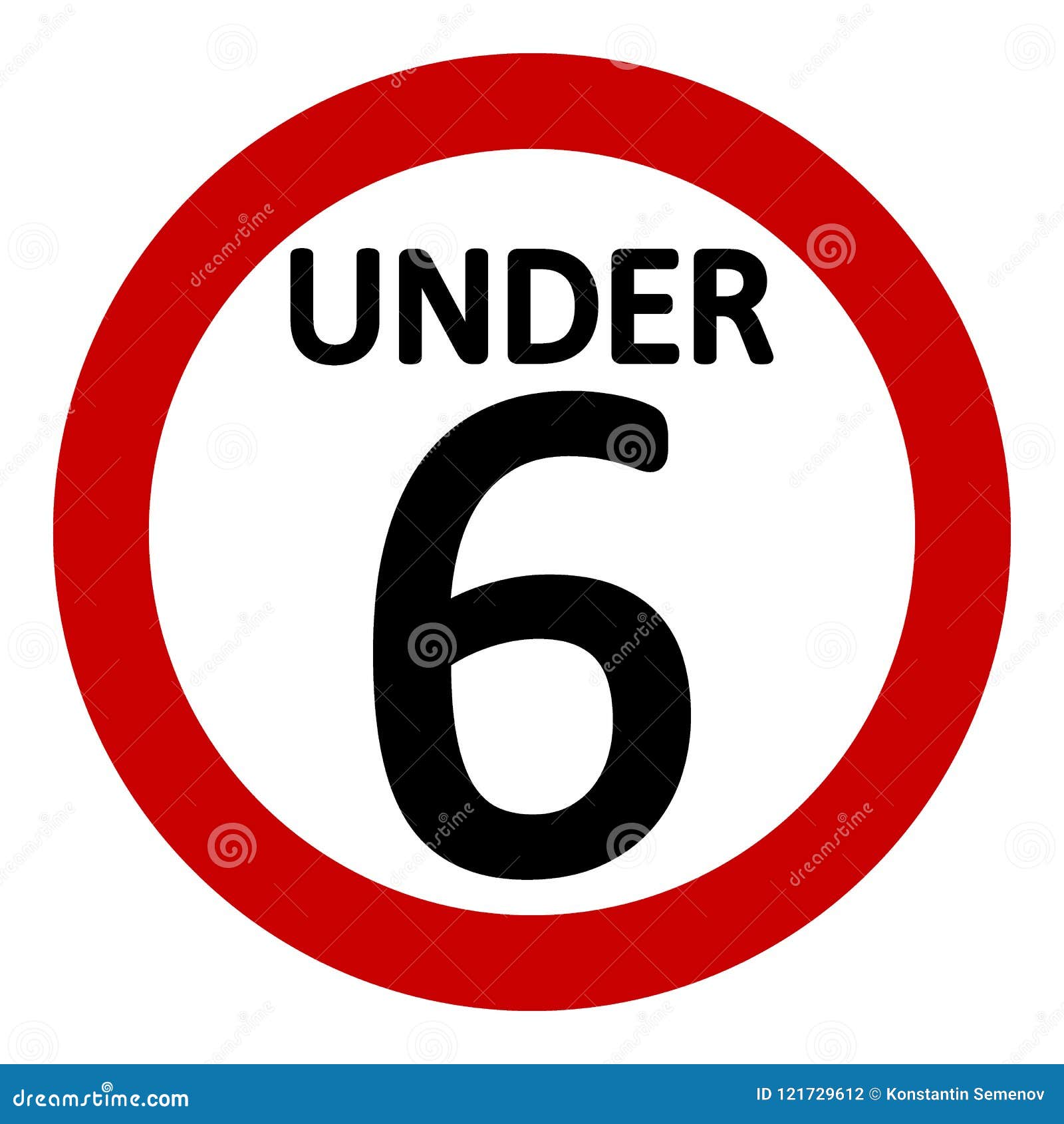 6 age restriction sign. stock illustration. Illustration of violent ...