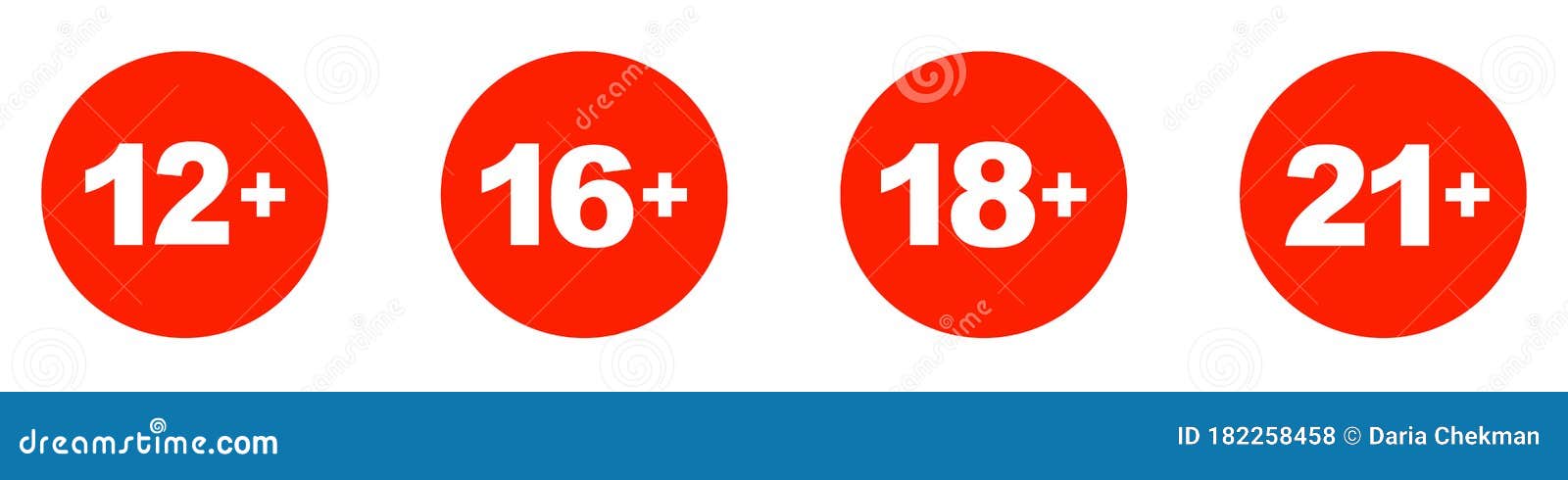 Age Restriction Signs Isolated on a White Background. Vector ...