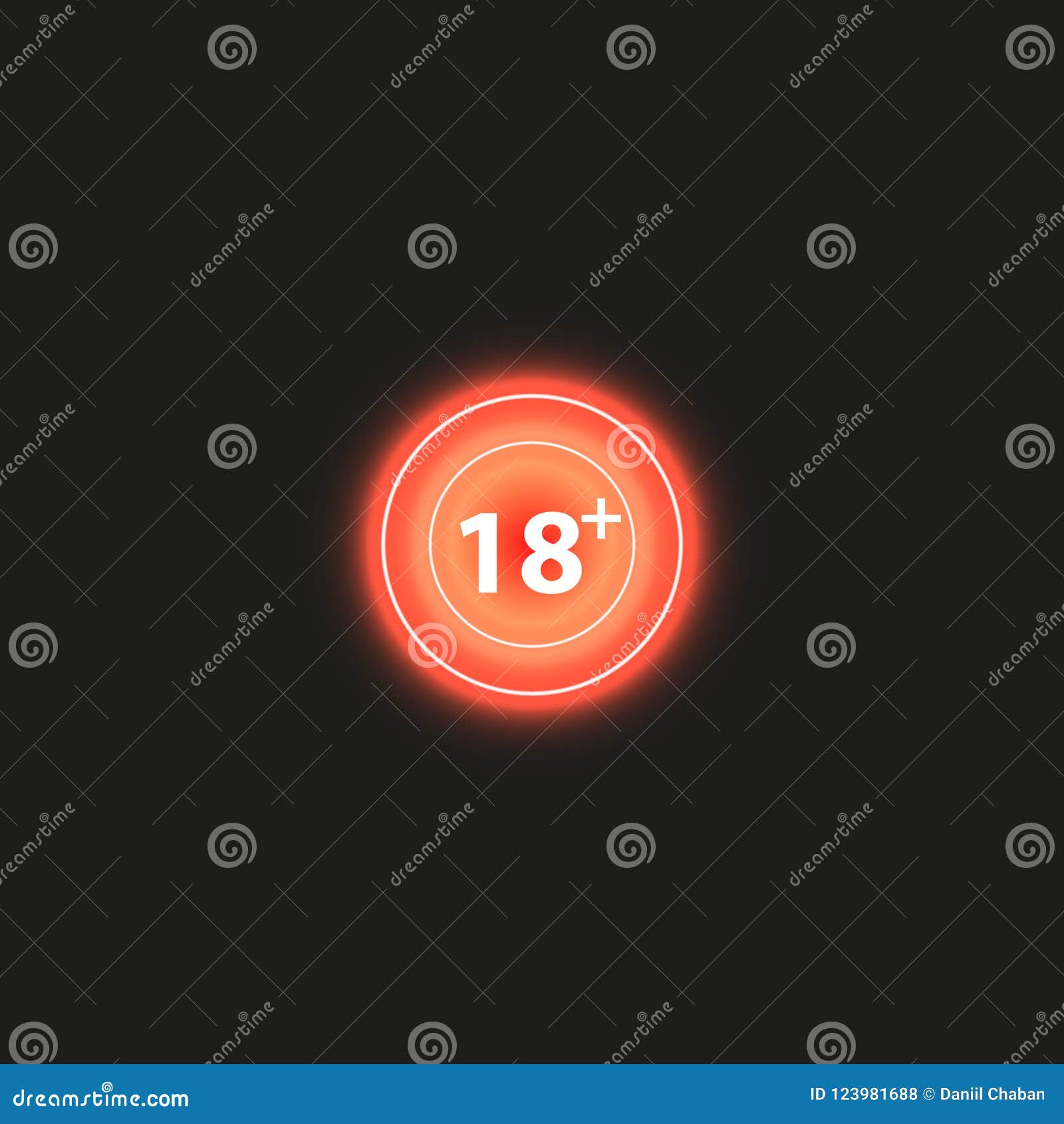 18 Age Warning Stamp with Progress Loading Bar with Lighting Stock ...