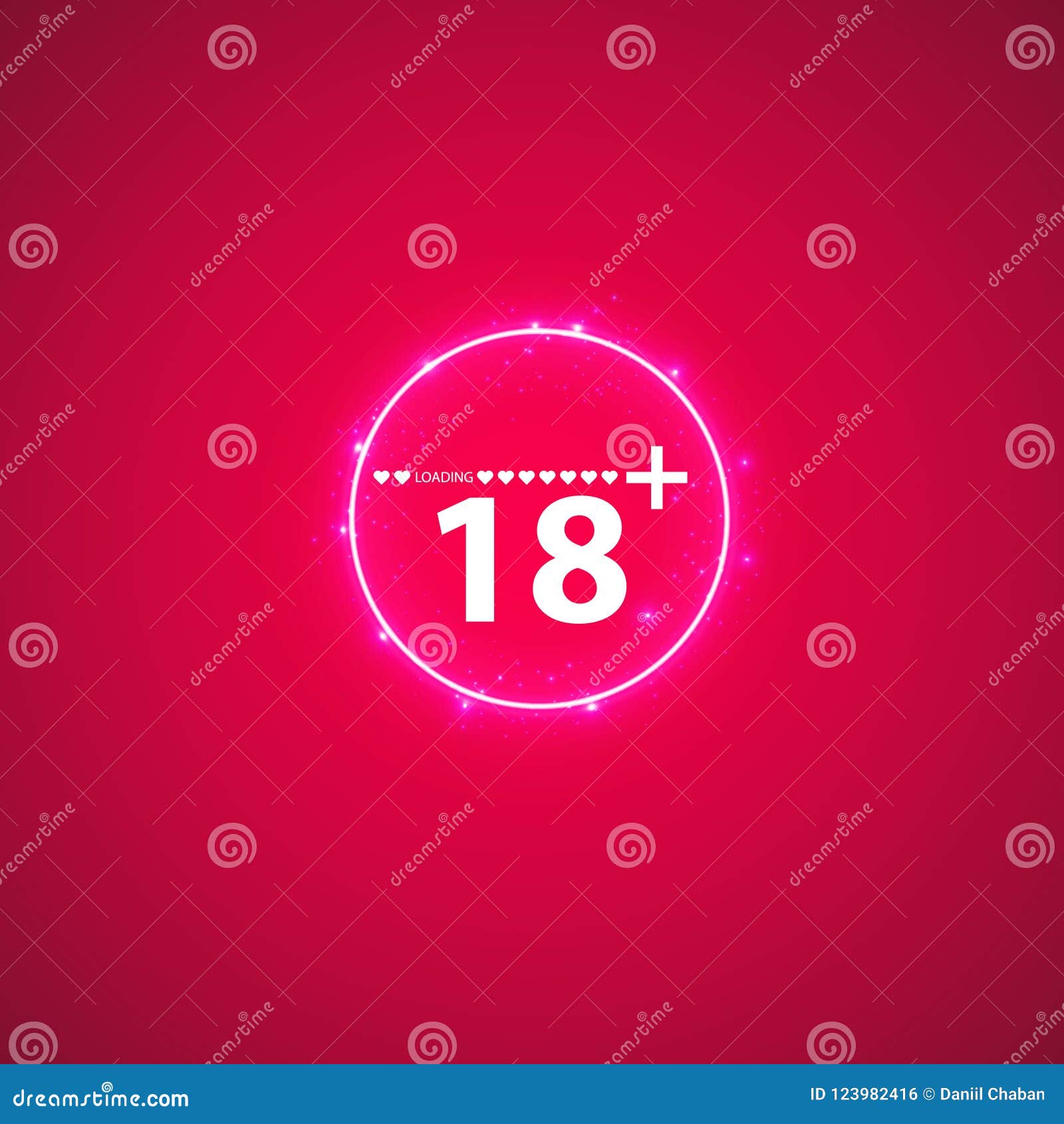 18 Age Warning Stamp with Progress Loading Bar with Lighting Stock ...