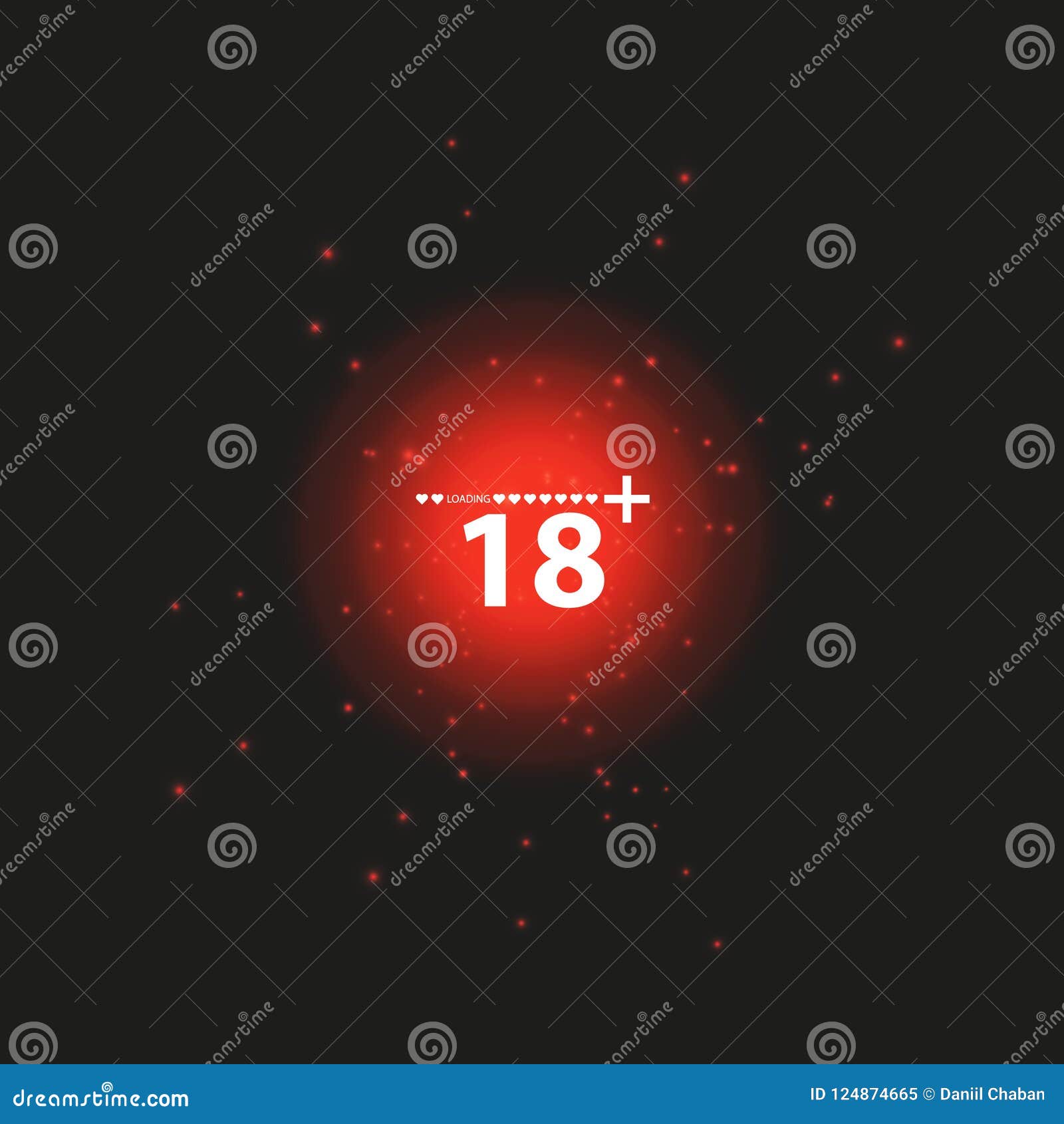 18 Age Warning Stamp with Progress Loading Bar with Lighting Stock ...