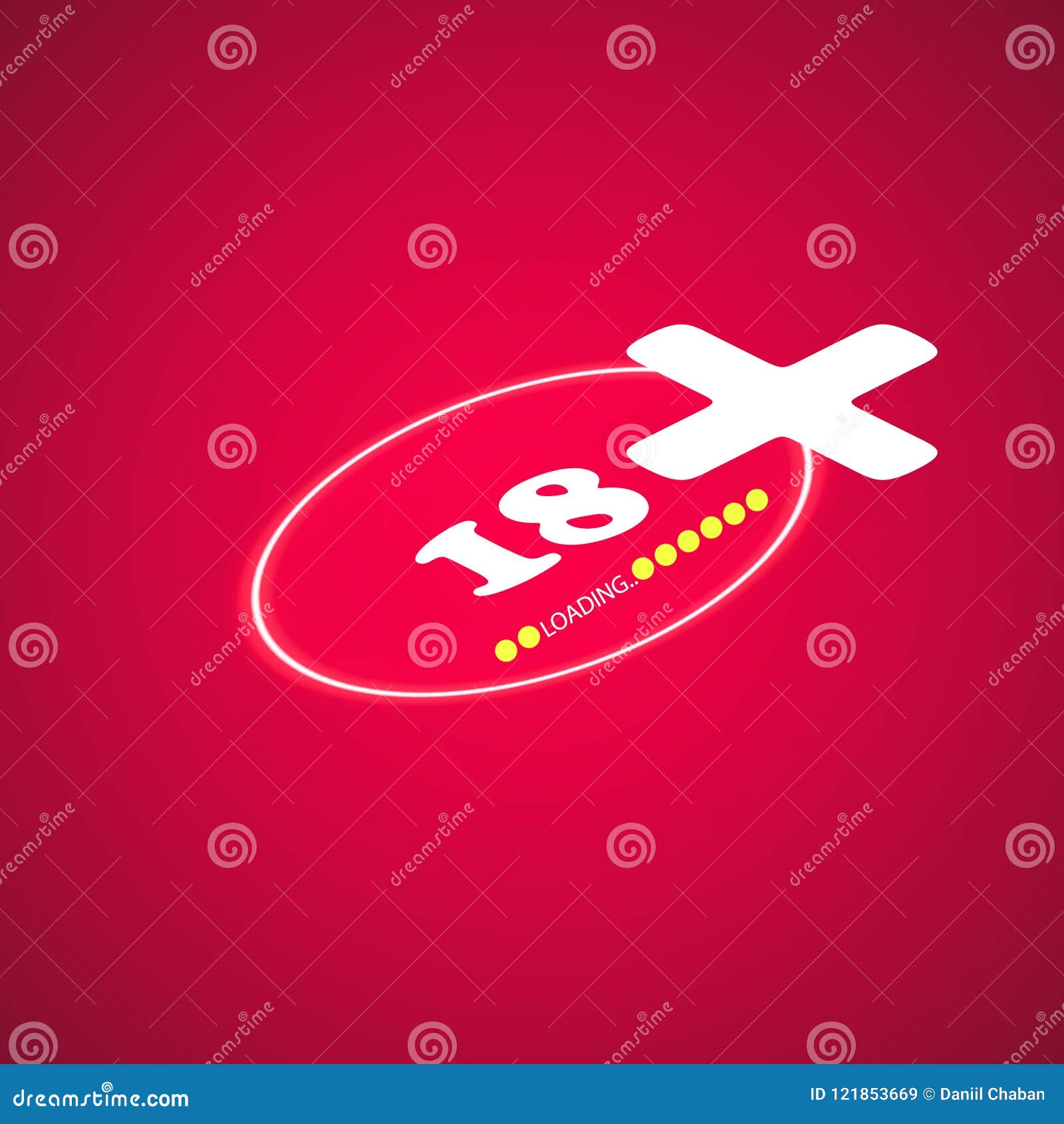 18 Age Warning Stamp with Progress Loading Bar with Lighting Stock ...