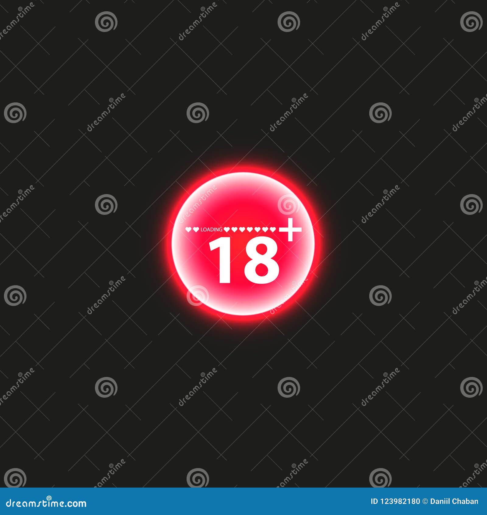 18 Age Warning Stamp with Progress Loading Bar with Lighting Stock ...