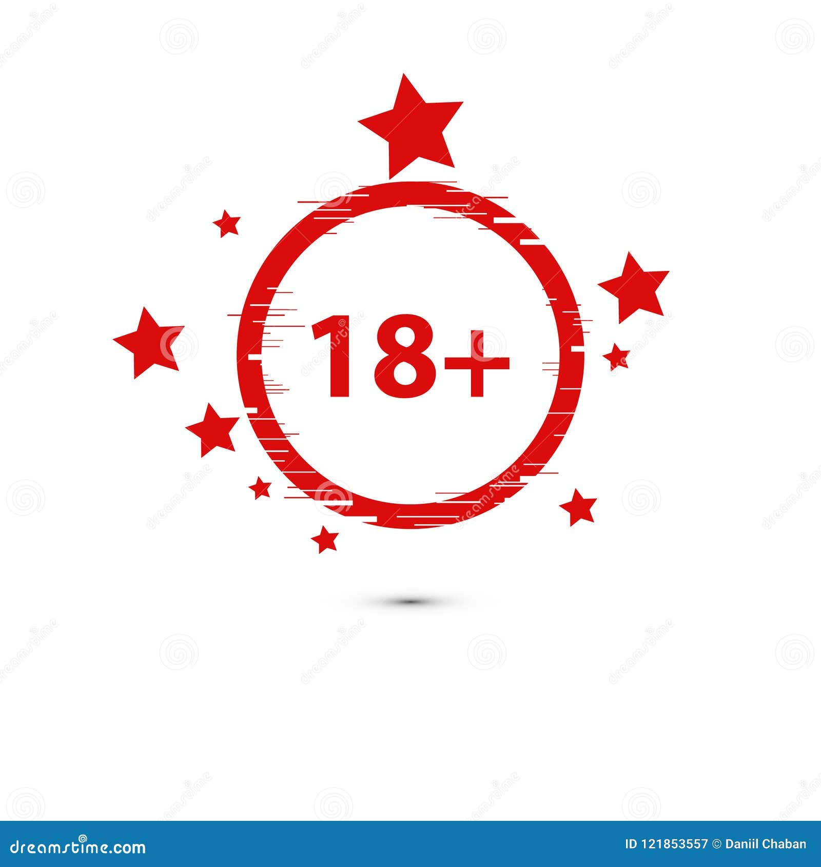 18 Age Warning Stamp, Vector Illustration. Flat Design Stock Vector ...