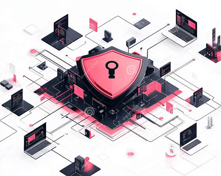 Protecting Your Data and Privacy: the Symbolism of a Red Shield among ...