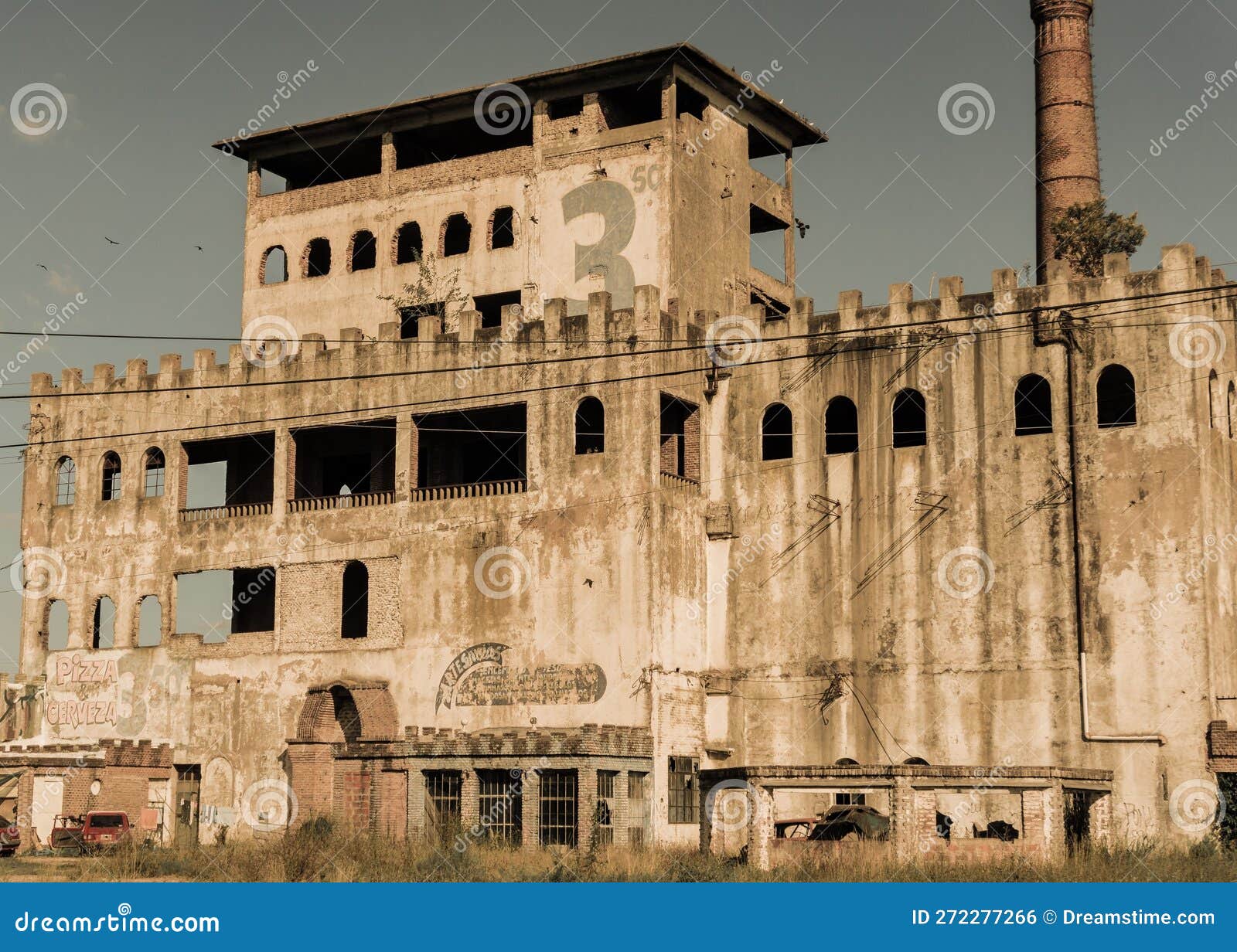 Aged Abandoned Factory Building in Natural Warm Light Editorial Photo ...