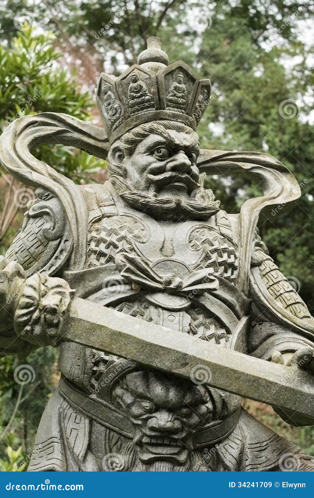 Aged asian god statue stock image. Image of figurine - 34241709