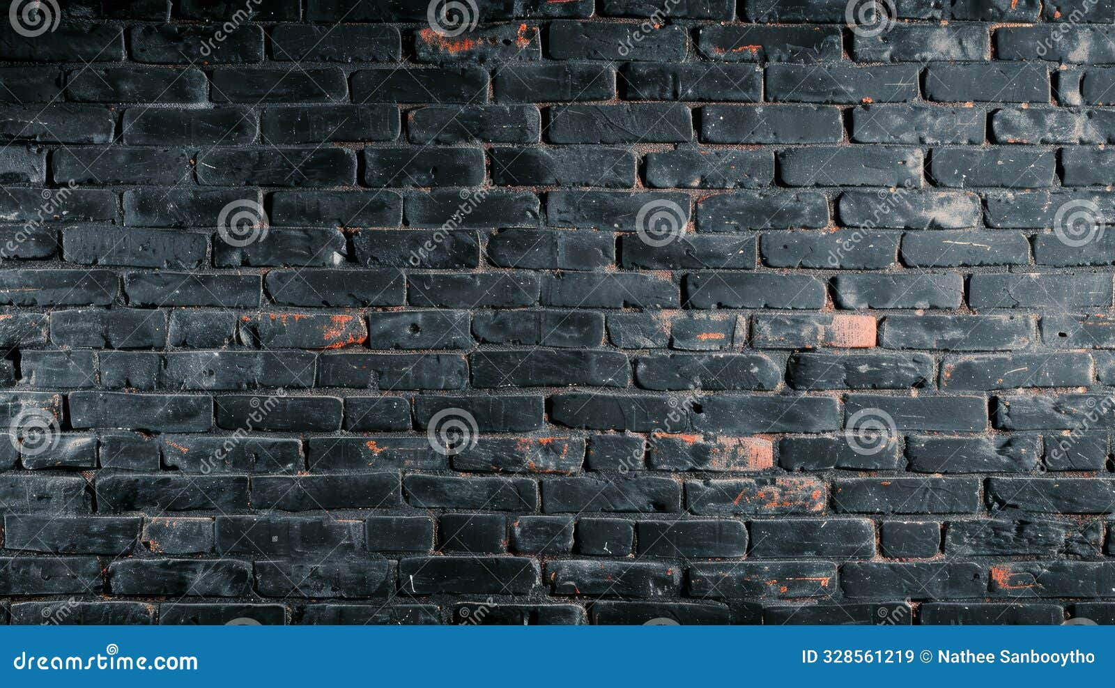 Aged Black Brick Wall with Red Marks Stock Illustration - Illustration ...