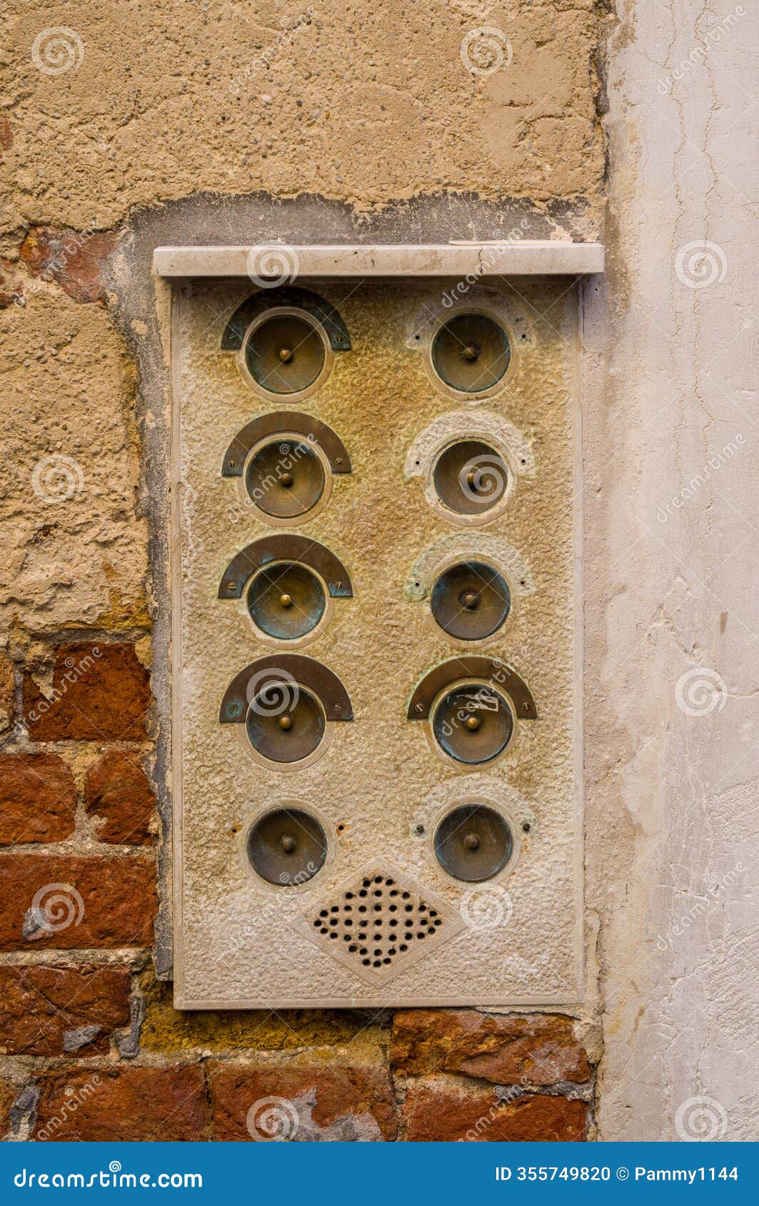 Aged Building Intercom stock photo. Image of italy, european - 355749820