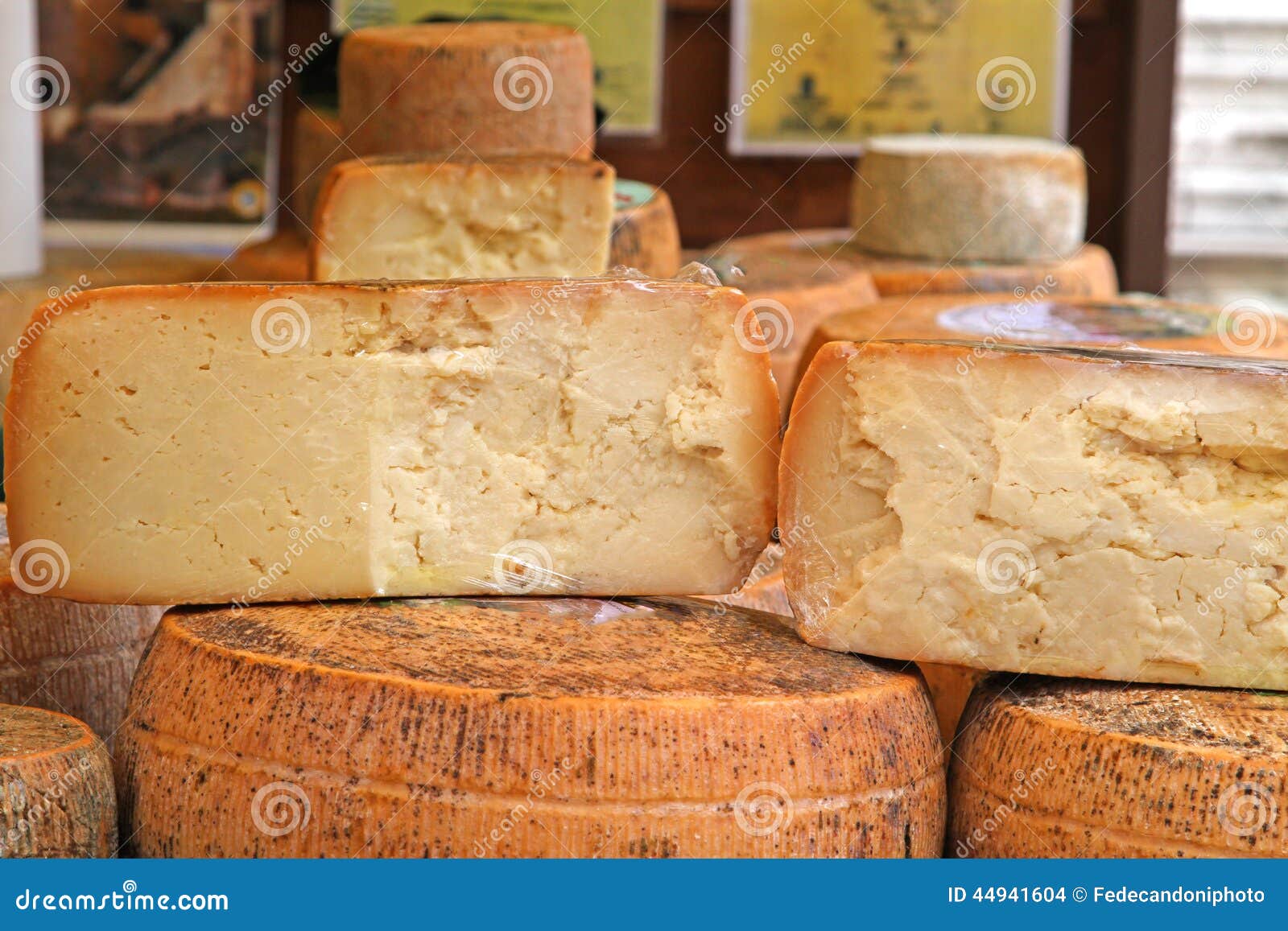 Aged Cheese on Sale in the Local Market Stall Stock Photo - Image of ...