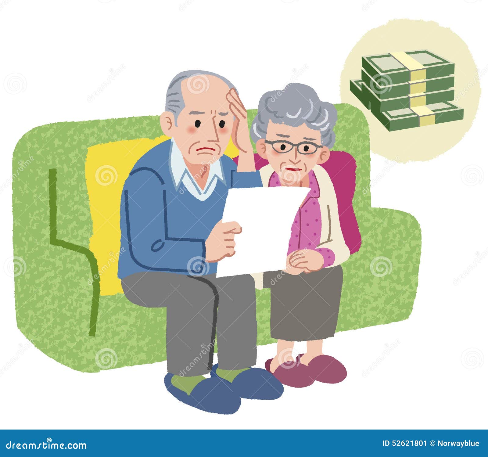 Aged Couple with Financial Problem Stock Vector - Illustration of ...