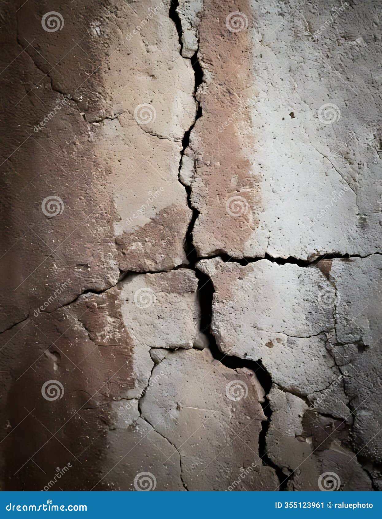 The Aged, Cracked, and Weathered Concrete Surface Shows a Pattern of ...