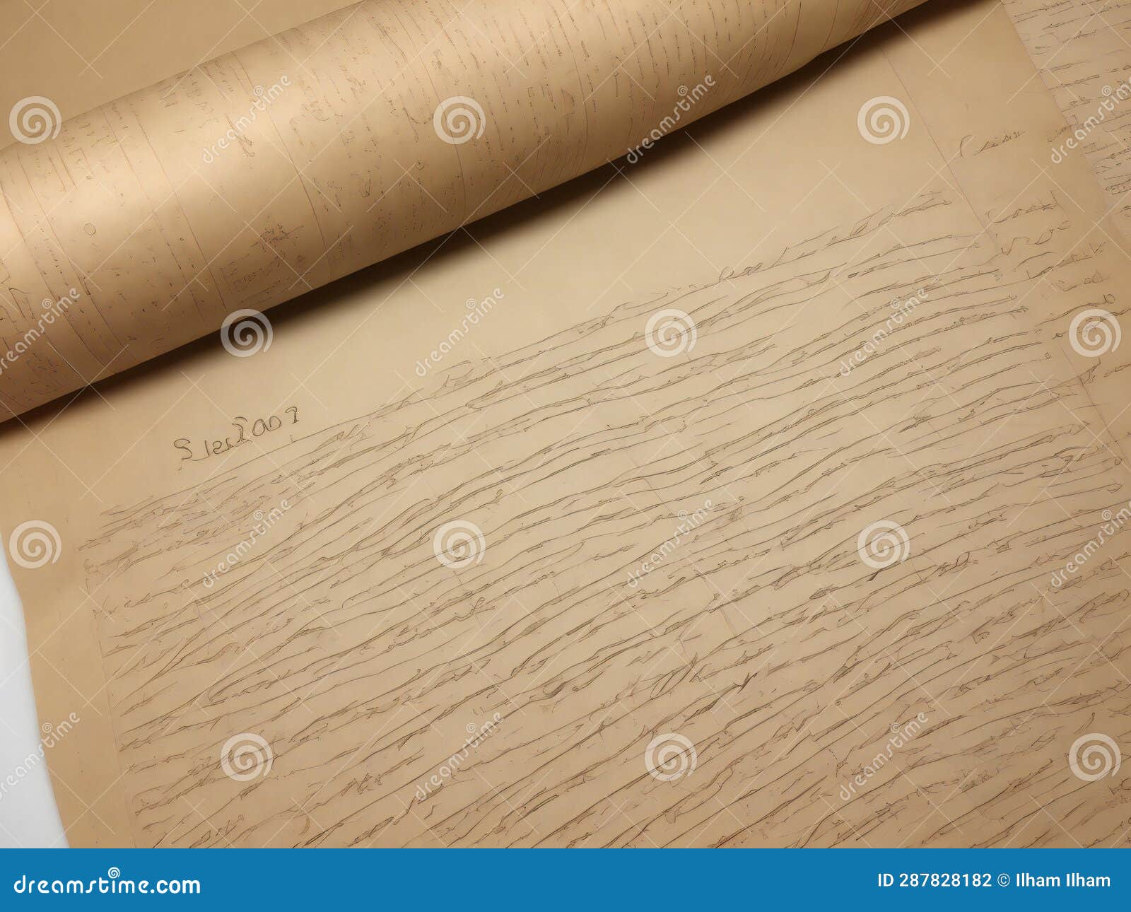 Aged and Crumpled Colored Parchment Paper Background Stock Illustration ...