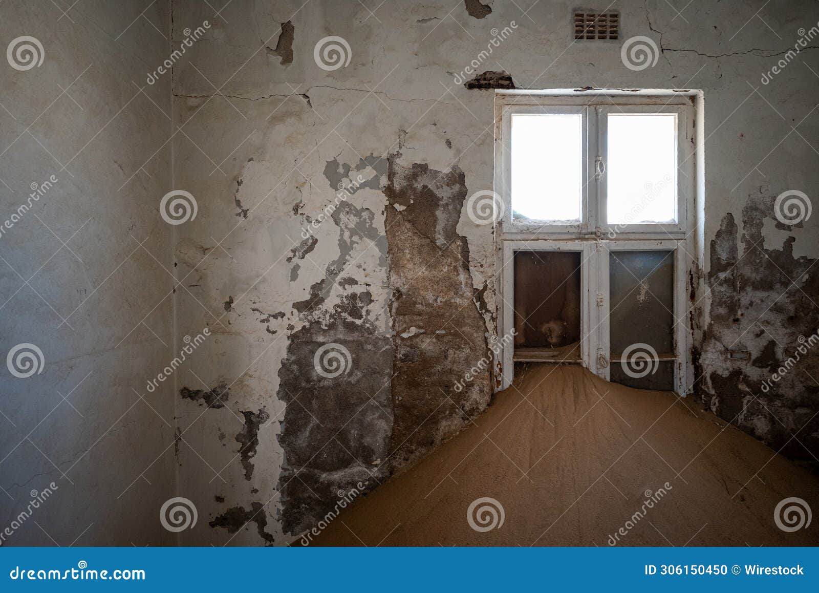 A View of an Old, Run Down Room with Peeling Walls Stock Photo - Image ...