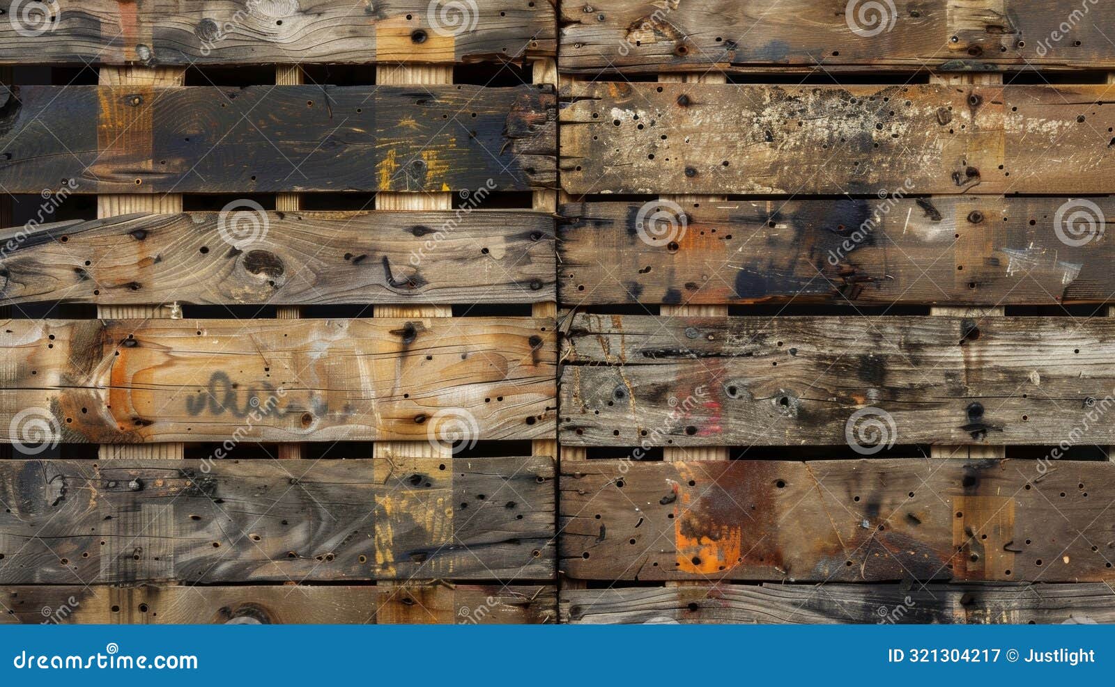 Aged and Distressed the Splintered Boards of the Pallet Reveal a Rugged ...