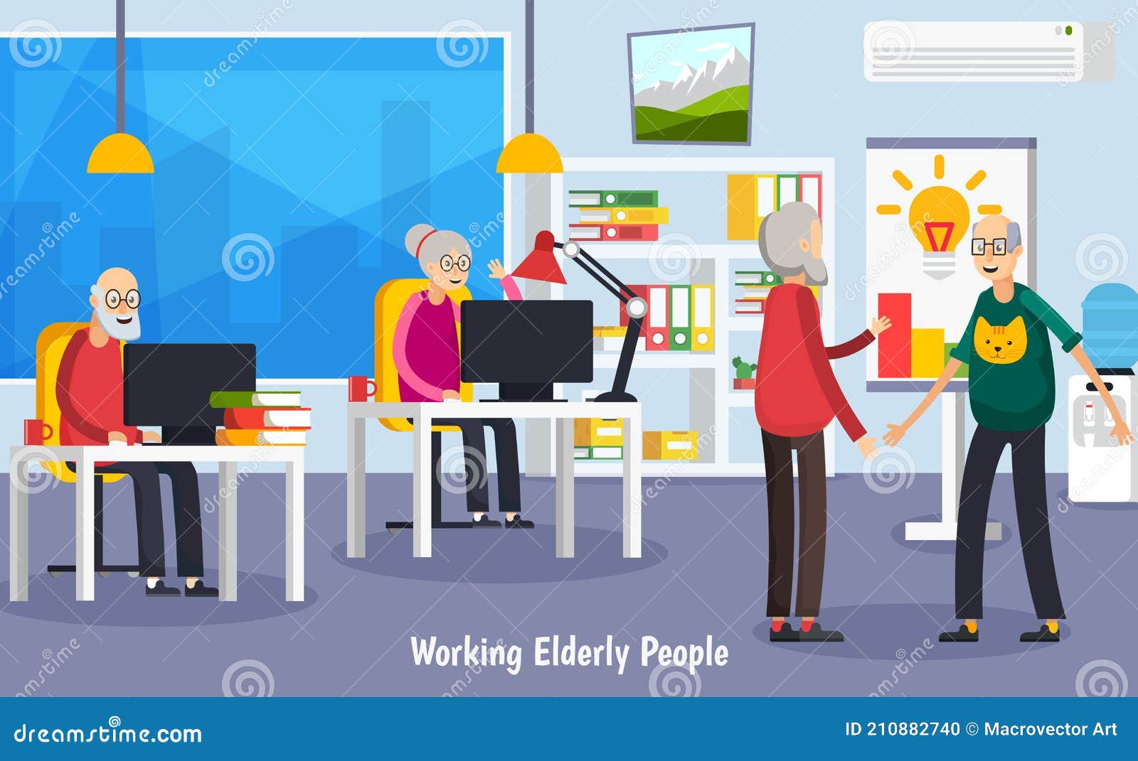 Aged Elderly People Orthogonal Concept Stock Vector - Illustration of ...