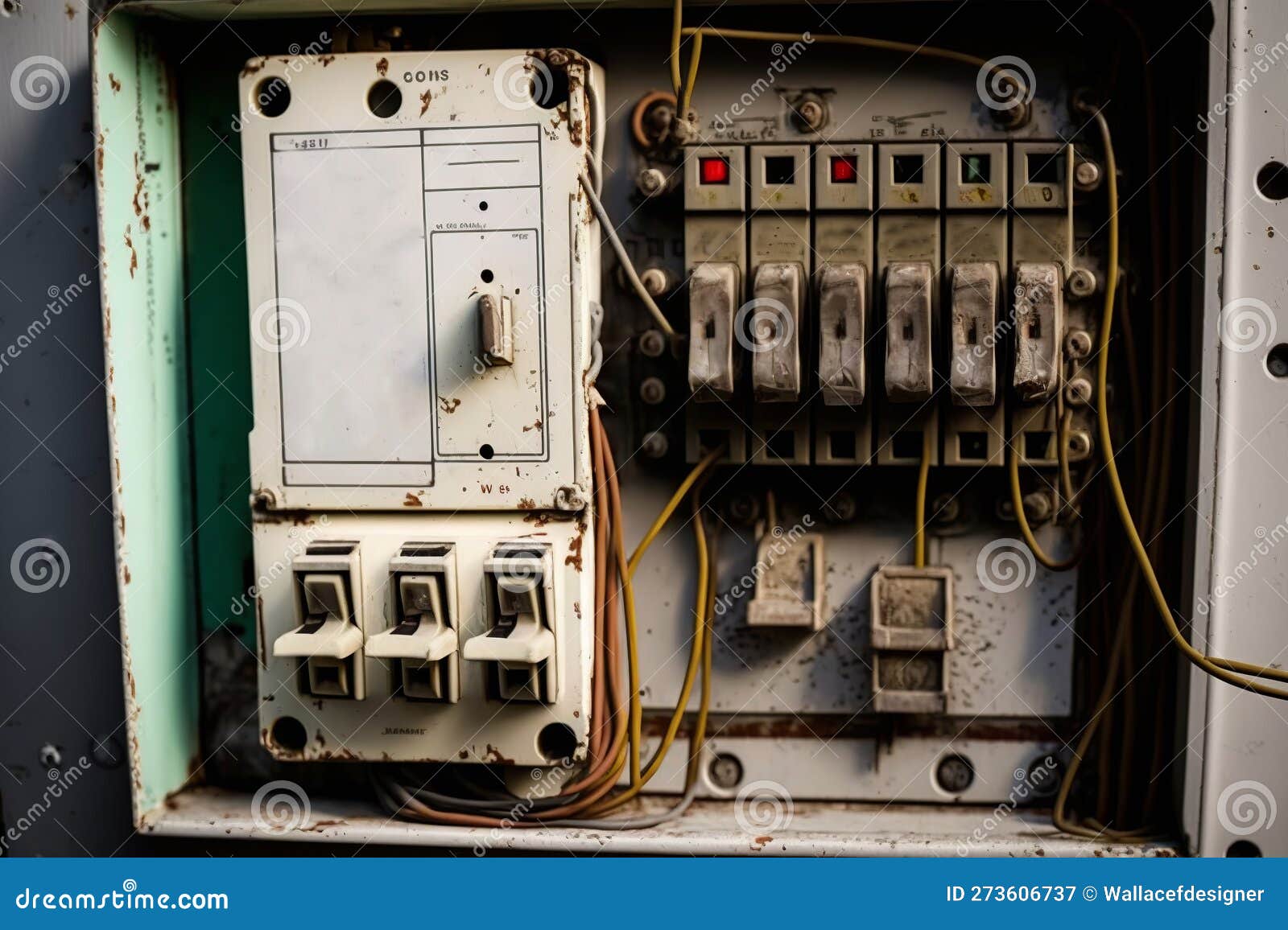 Aged Electrical Box. Generative AI. Stock Illustration - Illustration ...