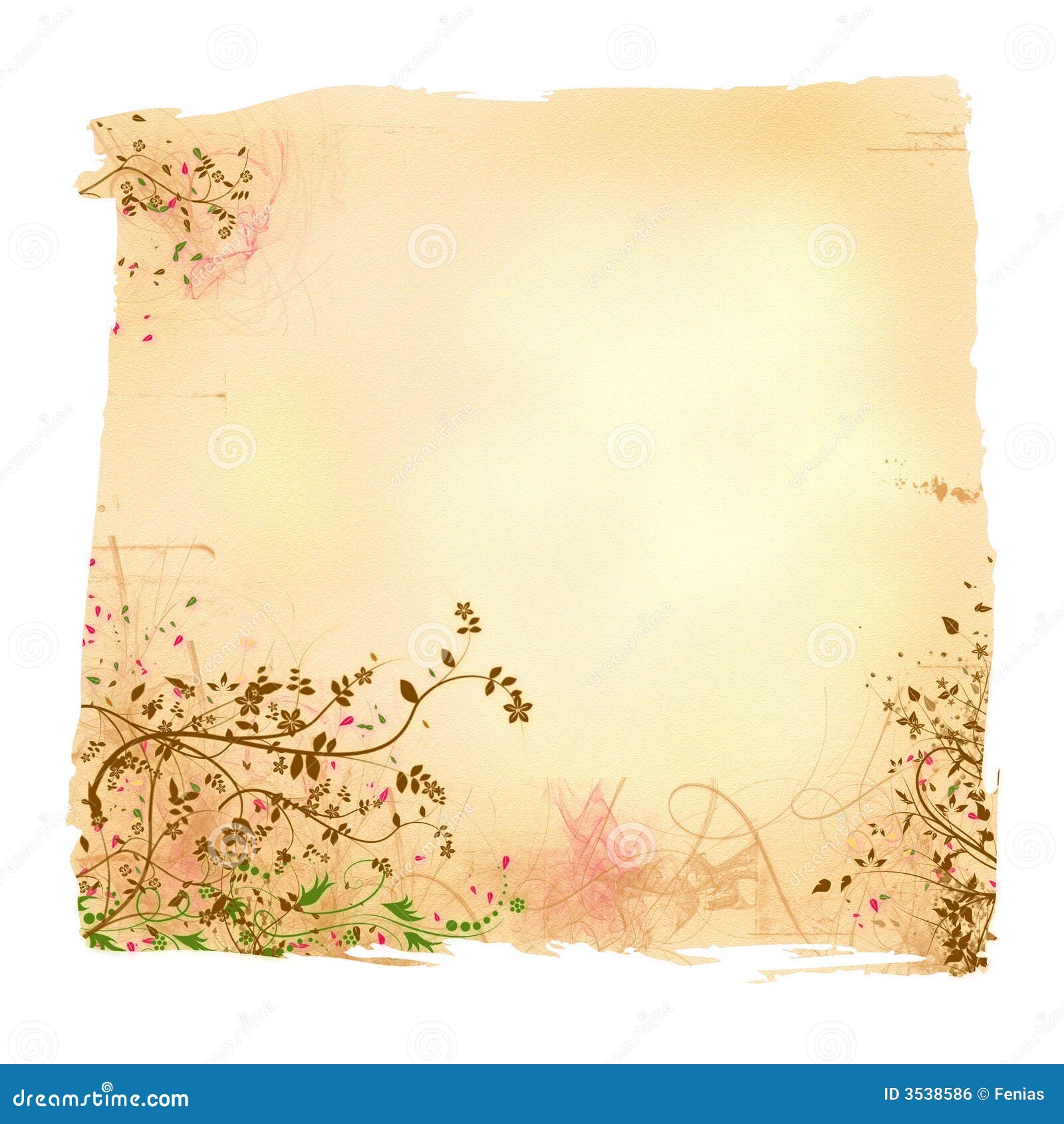 Aged floral paper stock illustration. Illustration of design - 3538586