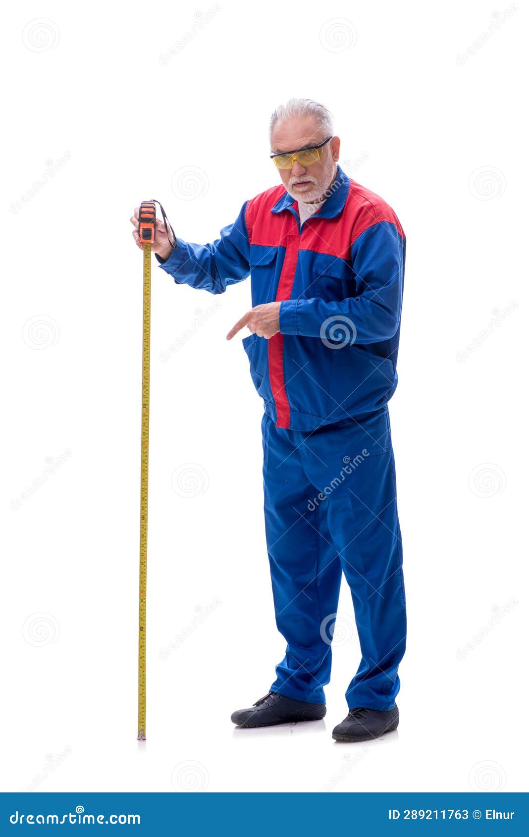 Old Foreman Isolated on White Stock Image - Image of isolated, laborer ...