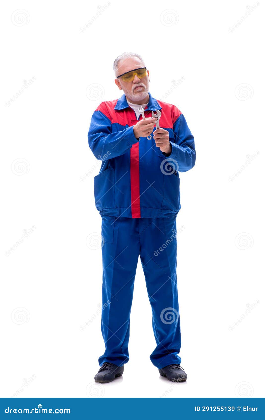 Old Foreman Isolated on White Stock Image - Image of improvement ...