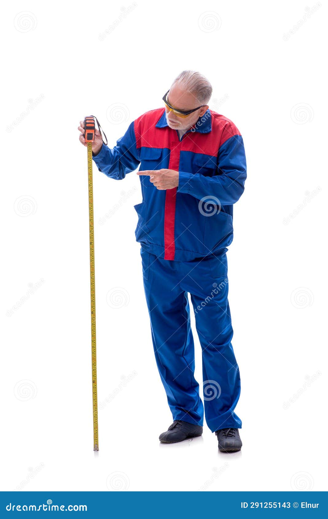 Old Foreman Isolated on White Stock Image - Image of contractor ...