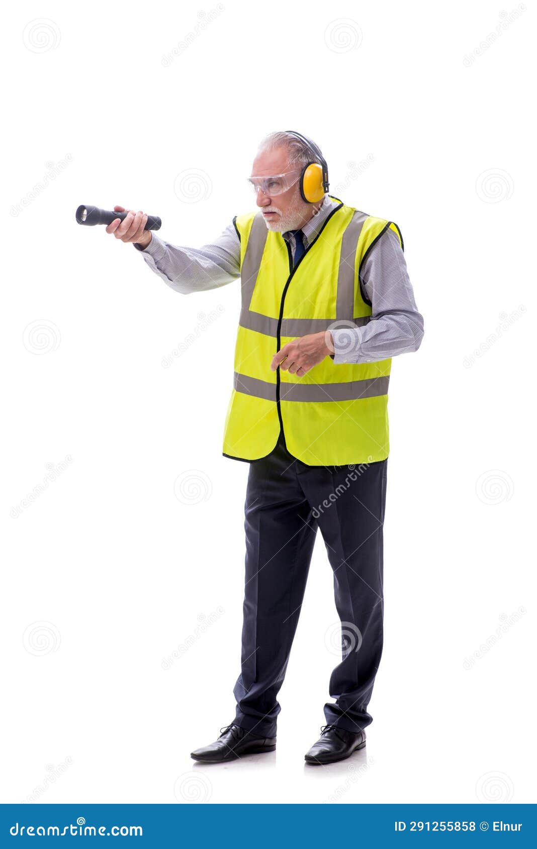 Old Foreman Isolated on White Stock Photo - Image of worker, isolated ...