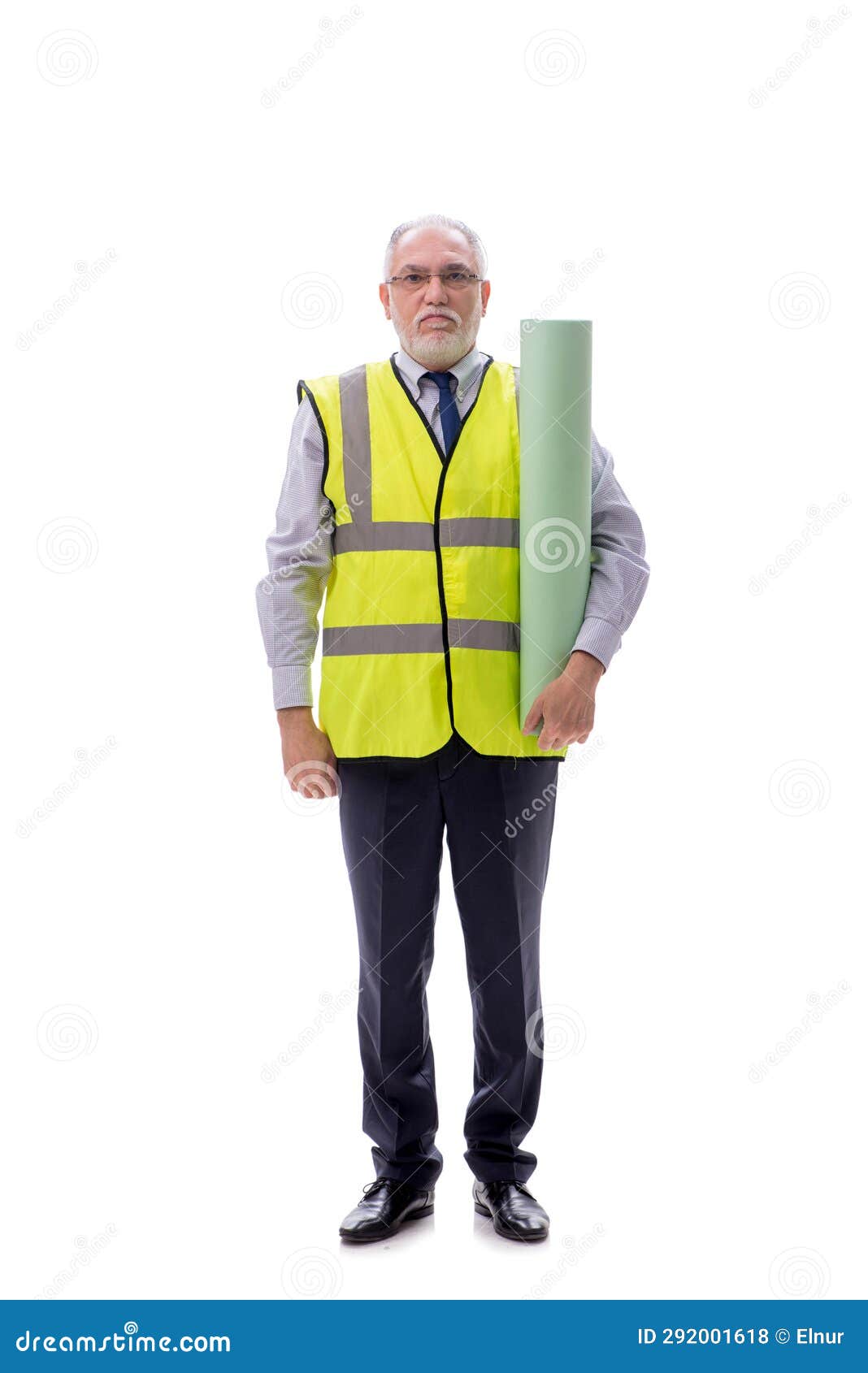 Old Foreman Isolated on White Stock Photo - Image of isolated, paper ...
