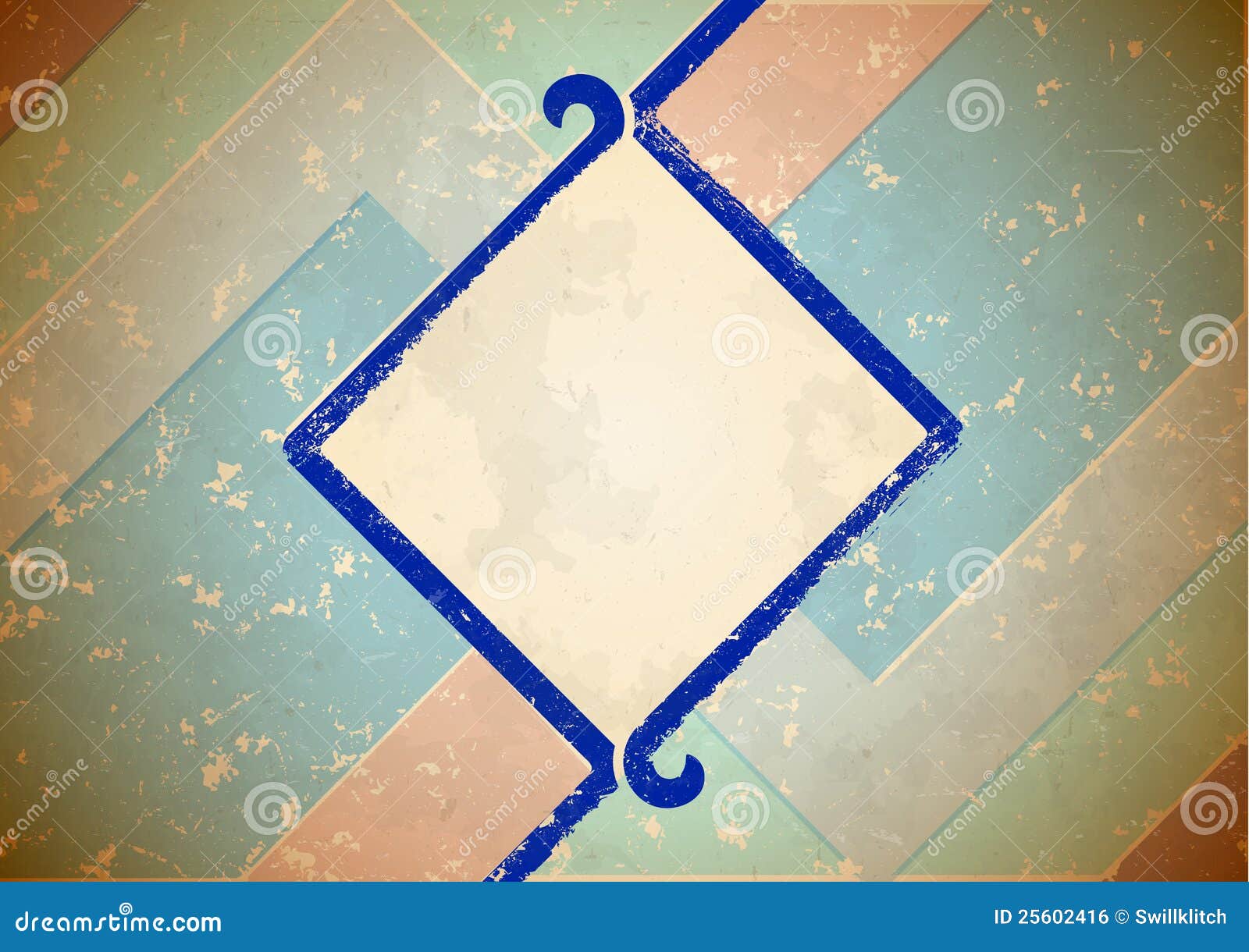 Aged Frame with Blue Border Stock Vector - Illustration of grungy ...