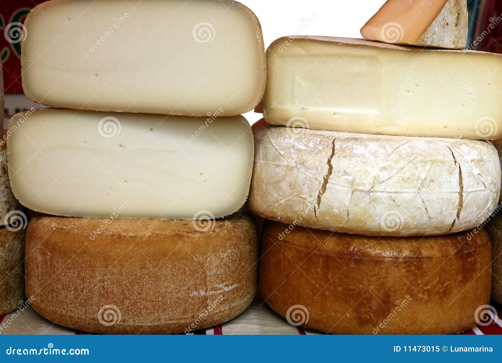 Aged French Cheese Wheels Stacked Stock Image - Image of gourmet ...