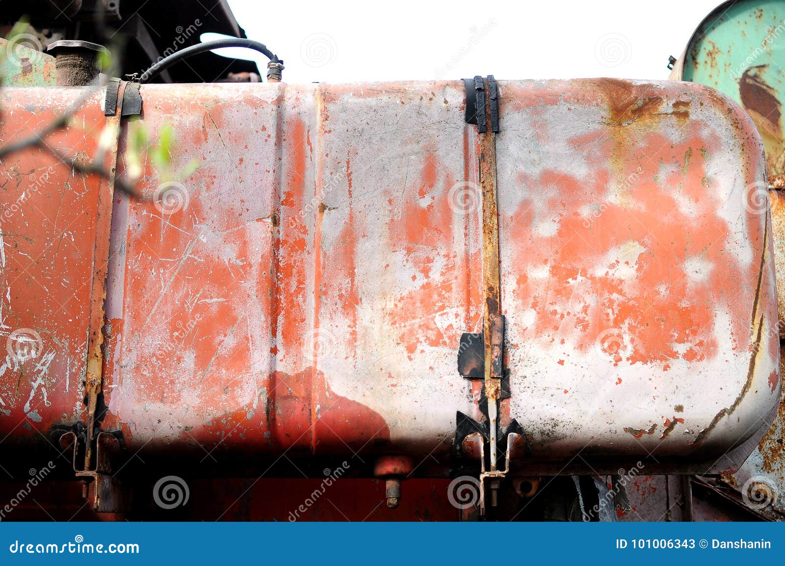 Aged Fuel Tank of Old Combine-harvester Stock Image - Image of ...