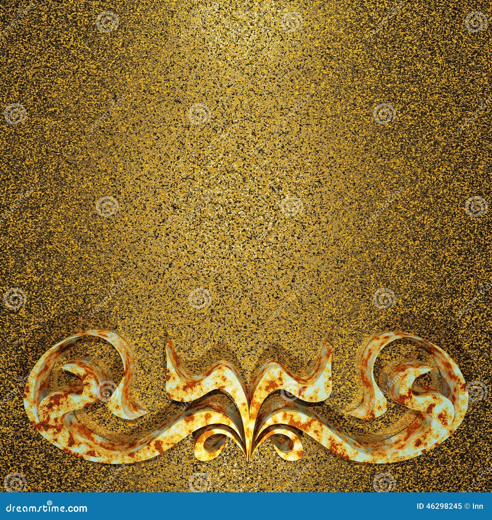 Aged Gold Rusty Ornament Background Stock Illustration - Illustration ...