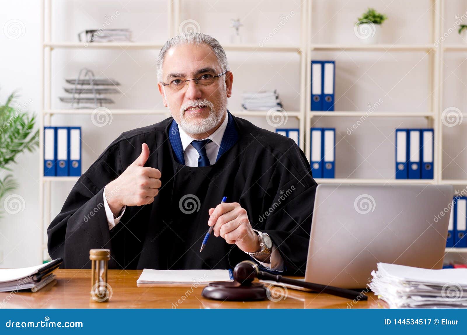 The Aged Lawyer Working in the Courthouse Stock Image - Image of ...