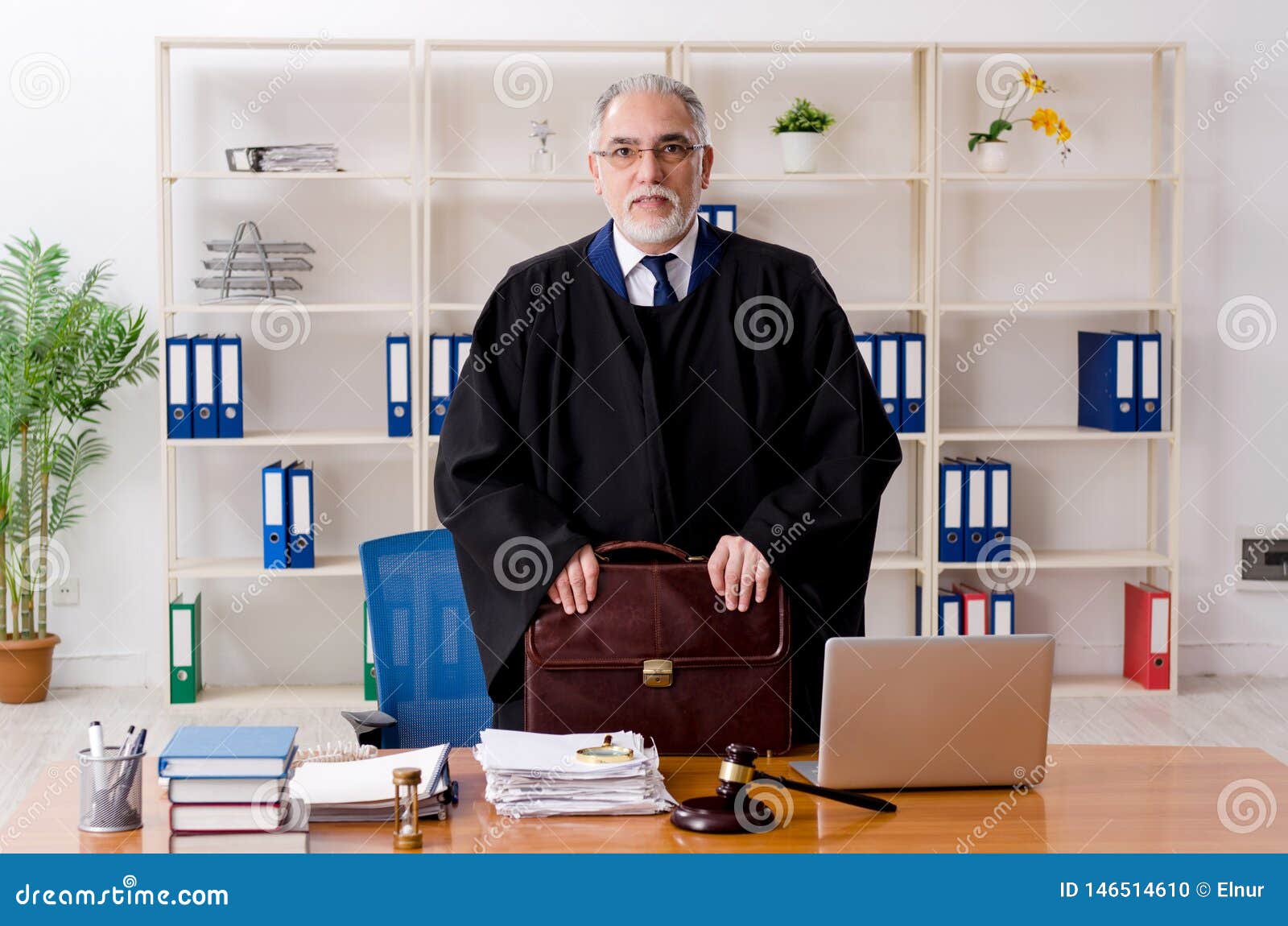 The Aged Lawyer Working in the Courthouse Stock Photo - Image of ...